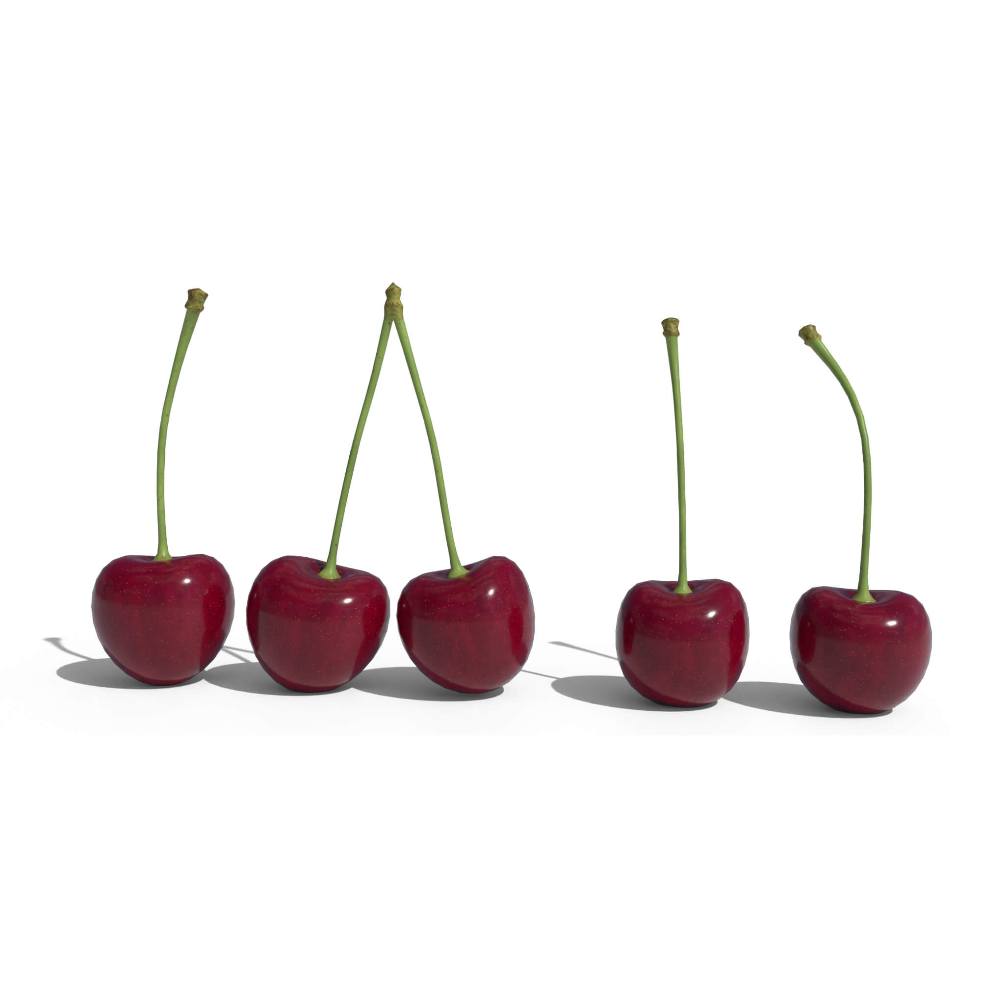Cherries with Stems - 3D Model by kambur