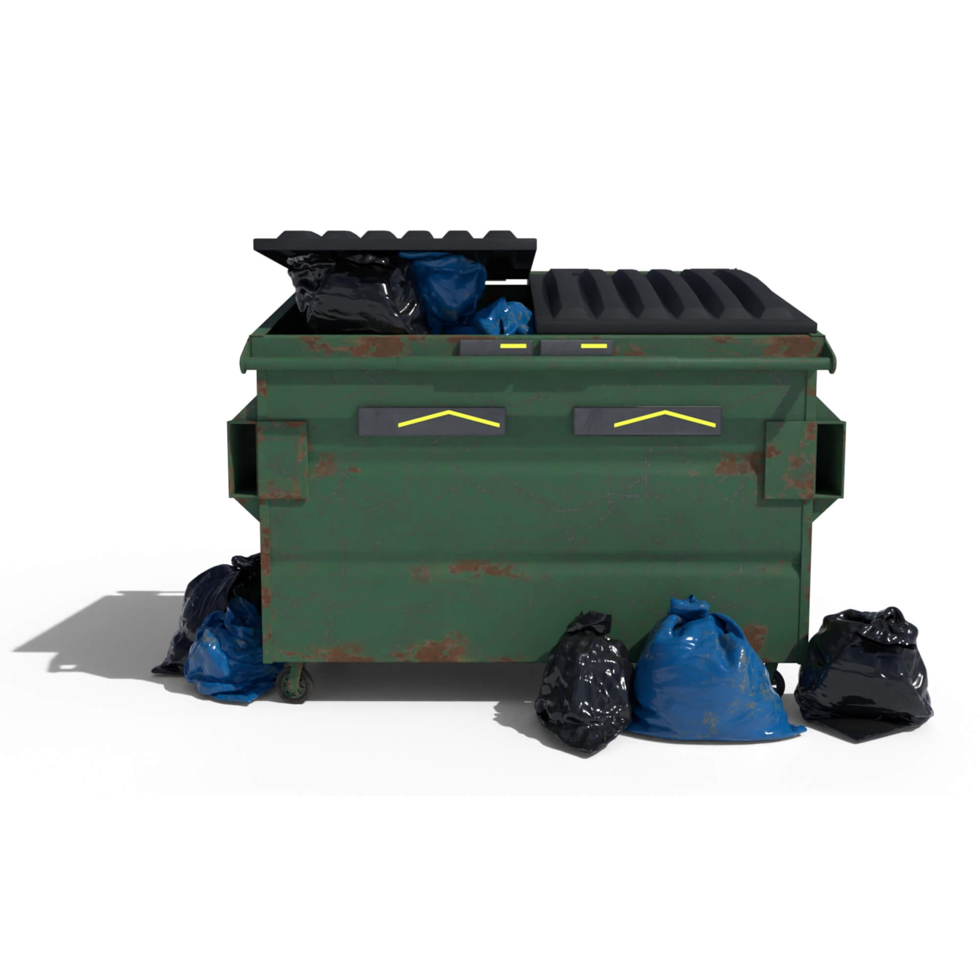 Cyberpunk Garbage Dumpster With Bags - 3D Model by kambur