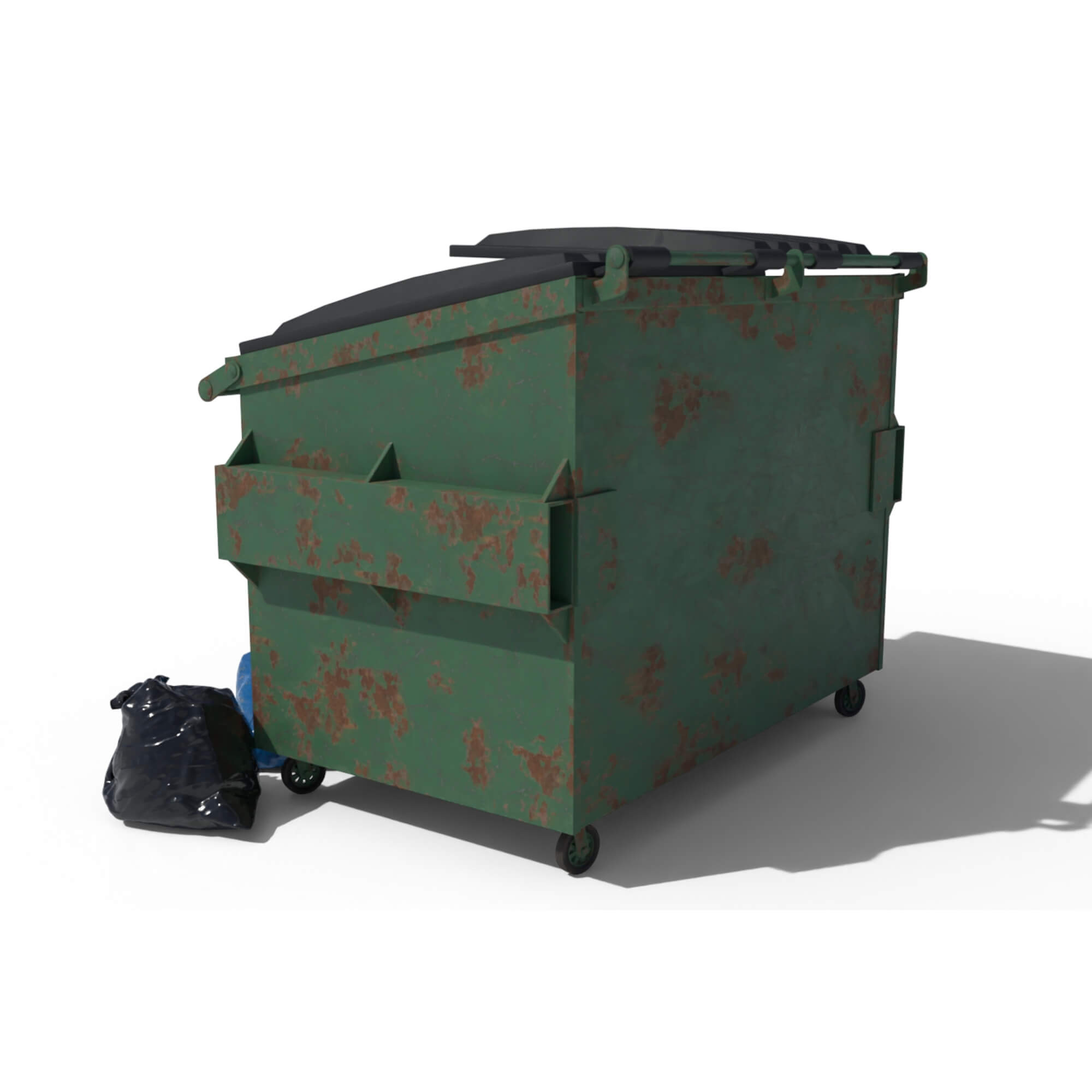 Cyberpunk Garbage Dumpster With Bags - 3D Model by kambur
