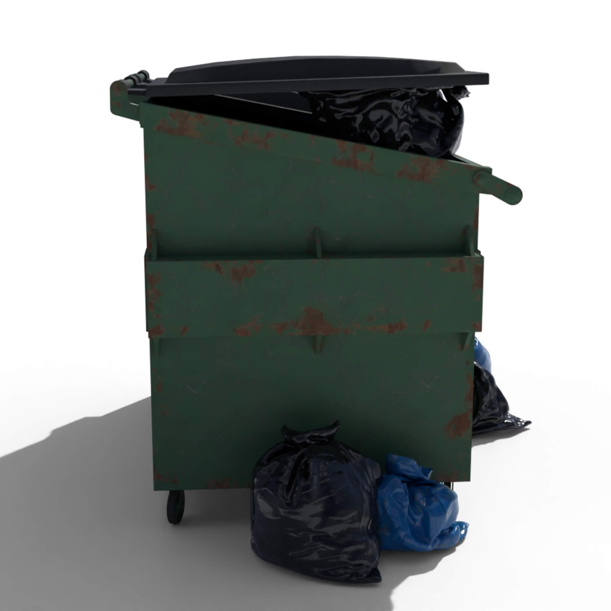 Cyberpunk Garbage Dumpster With Bags - 3D Model by kambur