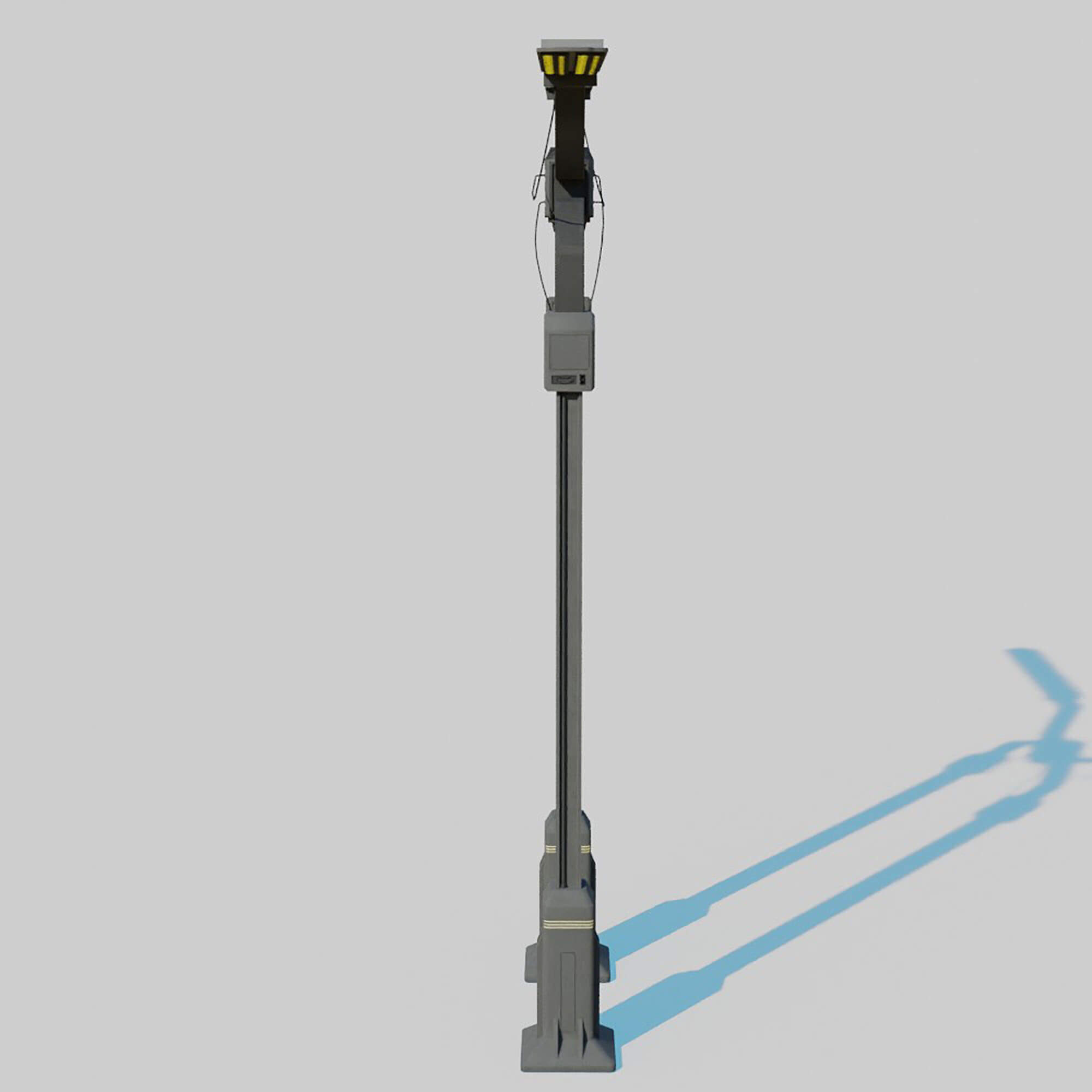 Cyberpunk Street Lamp Double - 3D Model by kambur