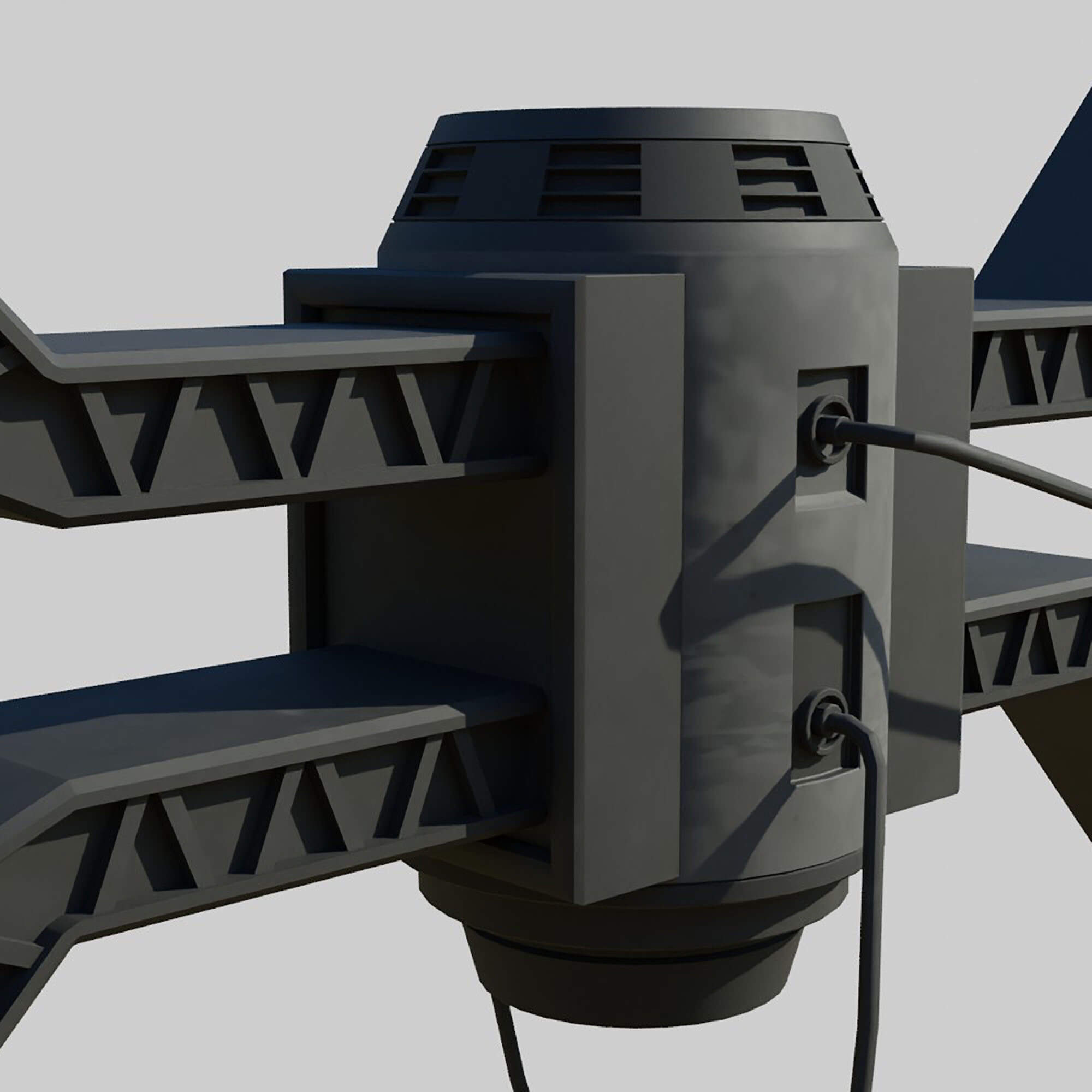 Cyberpunk Street Lamp Double - 3D Model by kambur