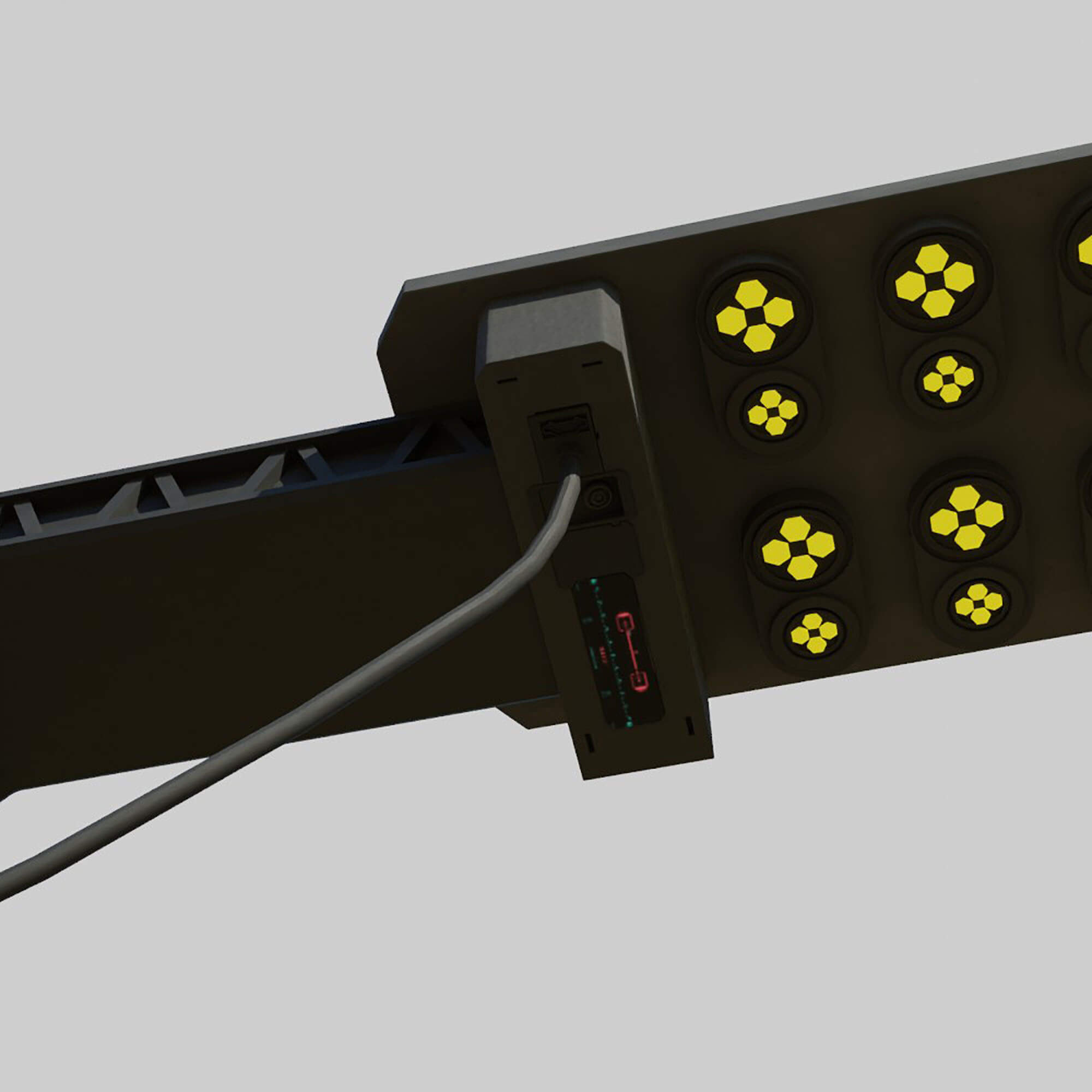 Cyberpunk Street Lamp Double - 3D Model by kambur