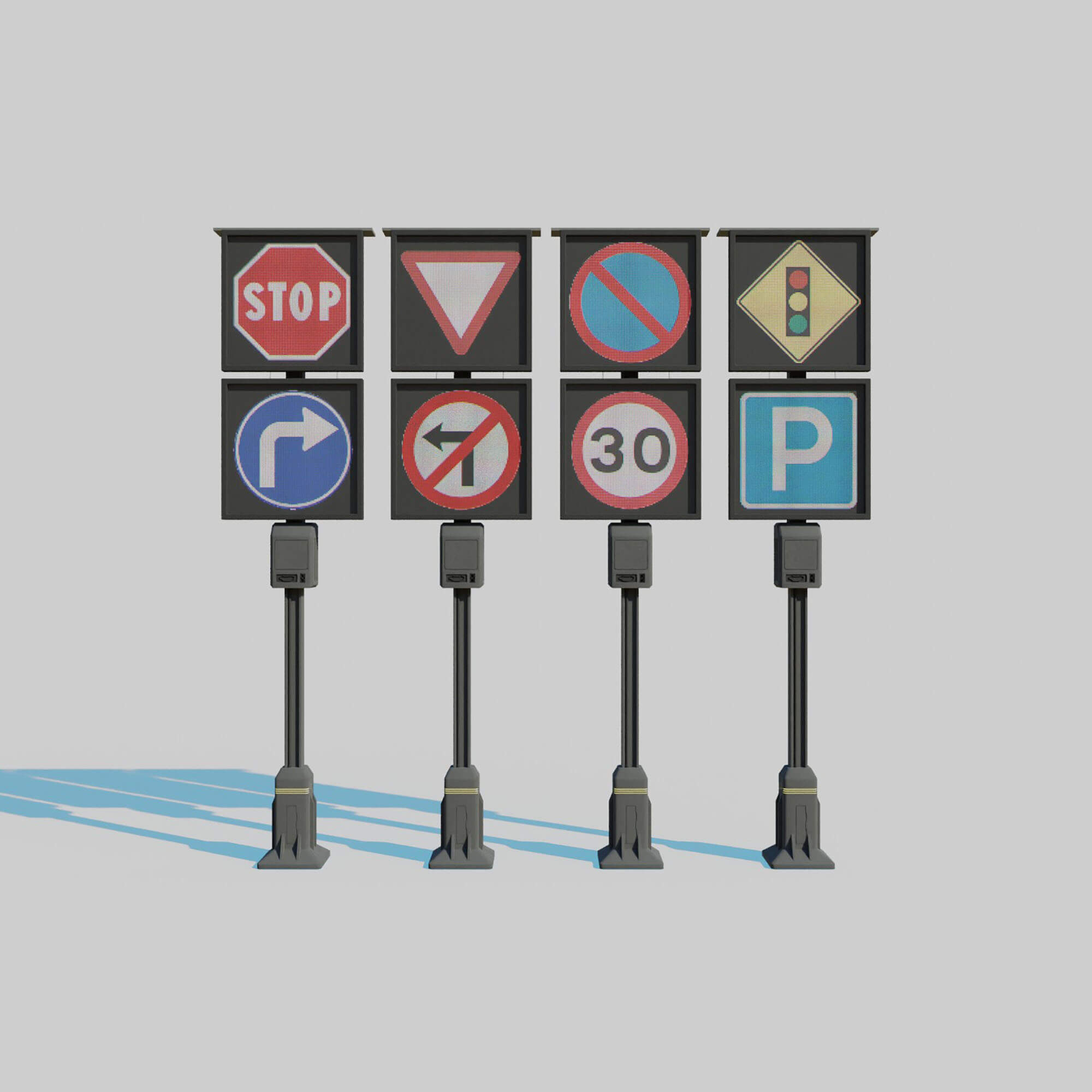 Cyberpunk Street Signs Double - 3D Model by kambur