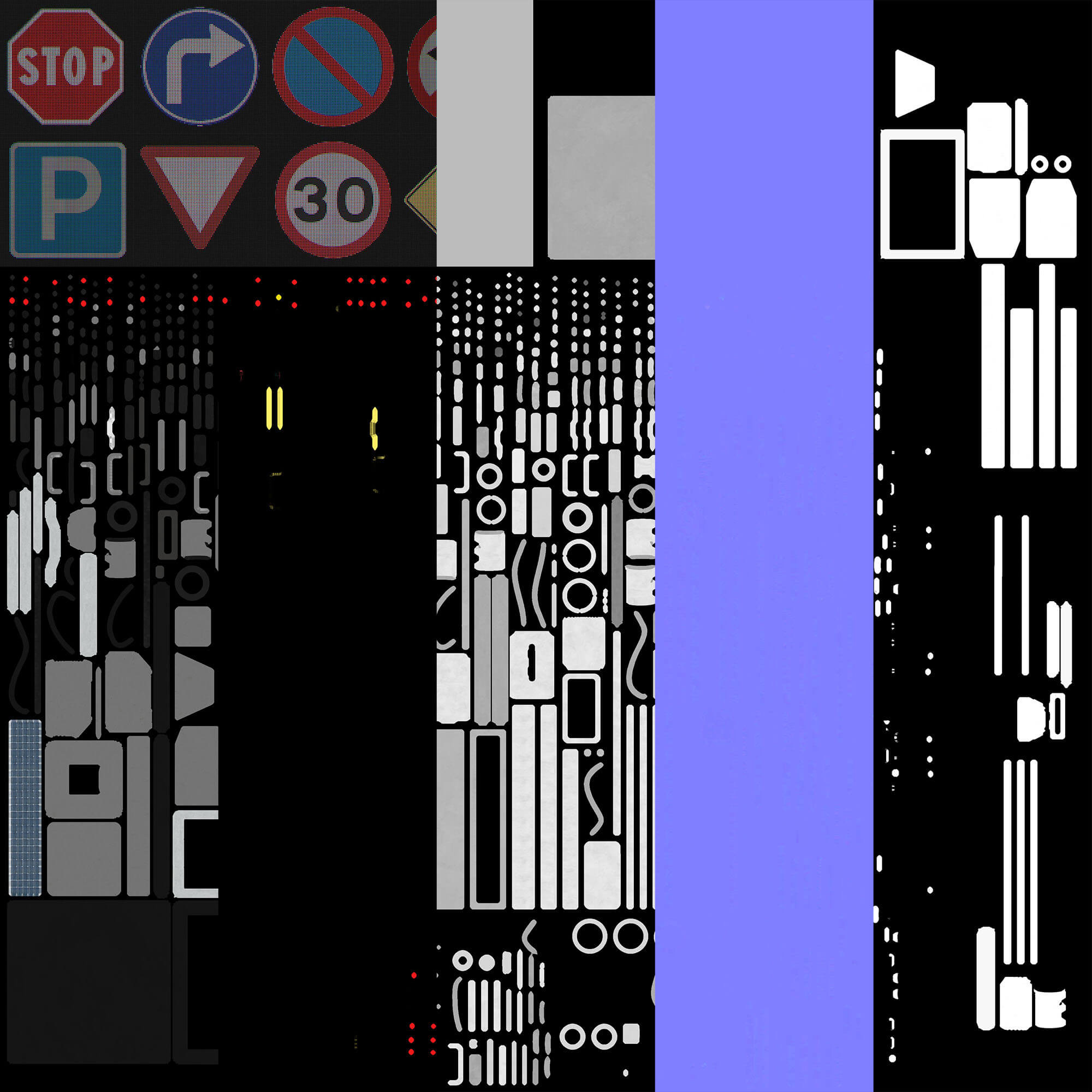 Cyberpunk Street Signs - 3D Model by kambur