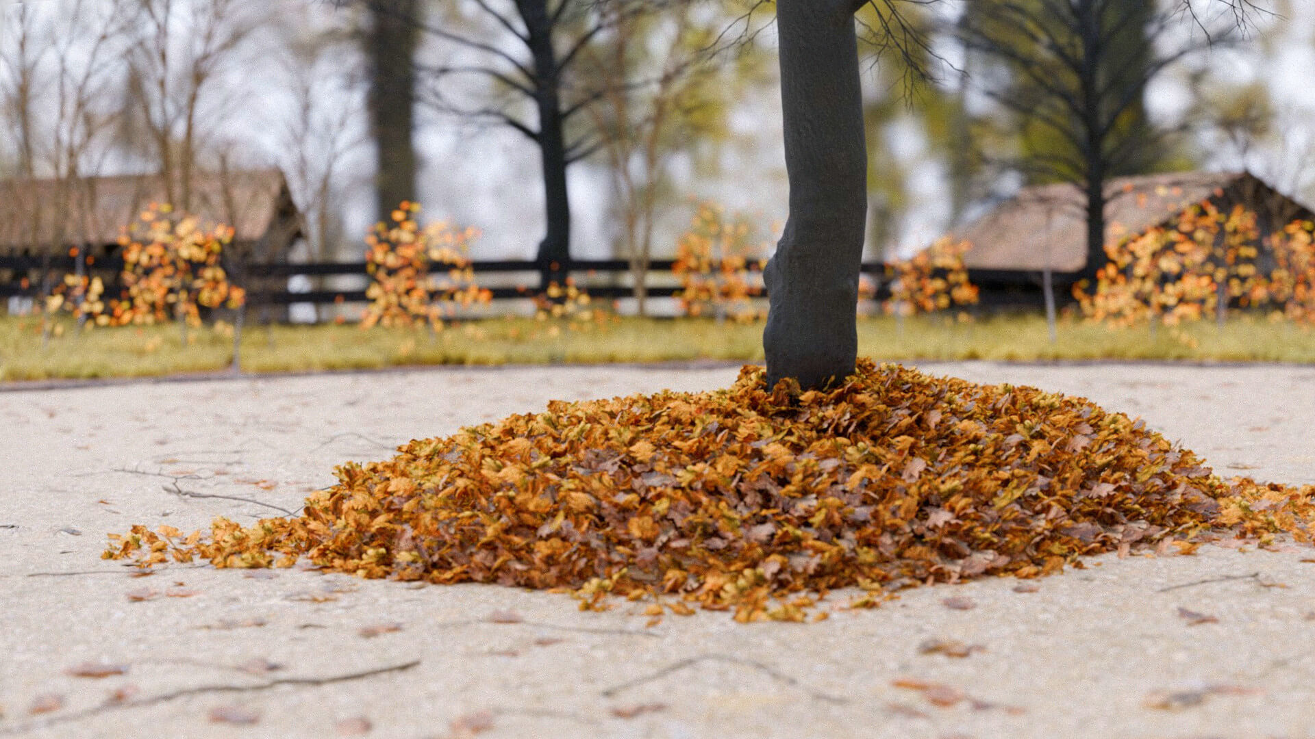 Oak Leaves 3D Render, Digital Art by kambur