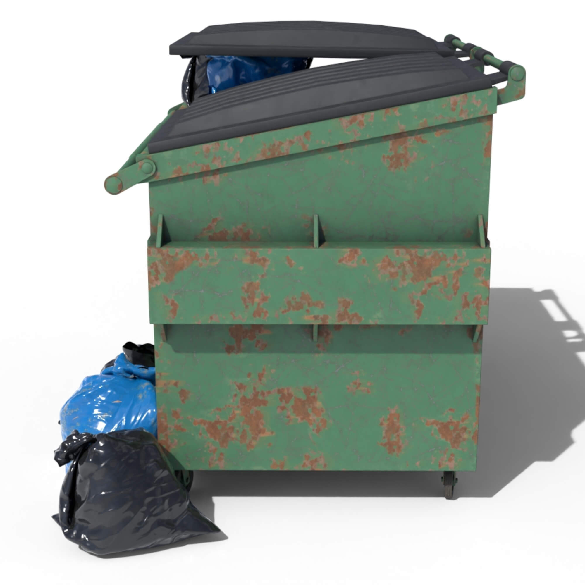 Garbage Dumpster With Bags - 3D Model by kambur