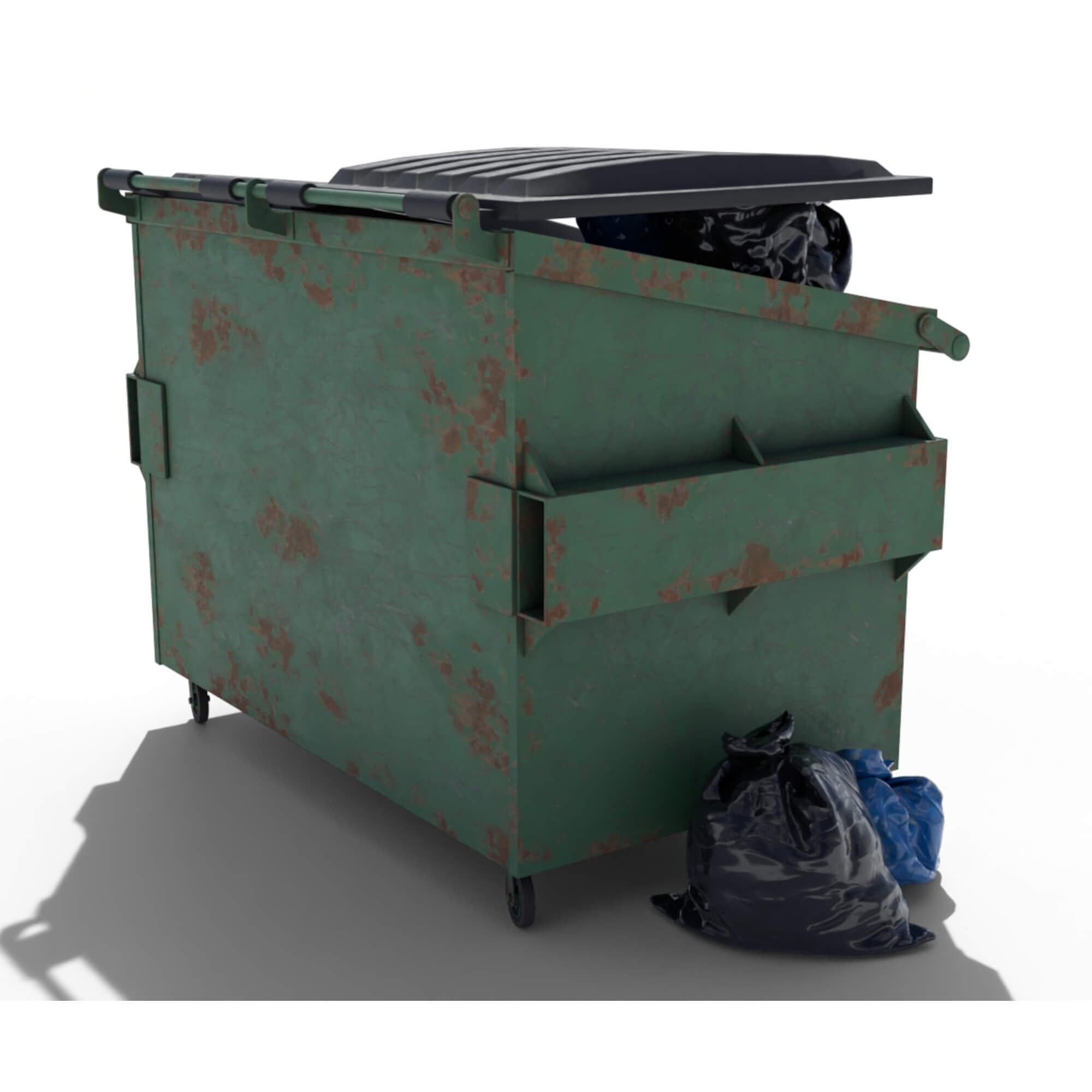 Garbage Dumpster With Bags - 3D Model by kambur