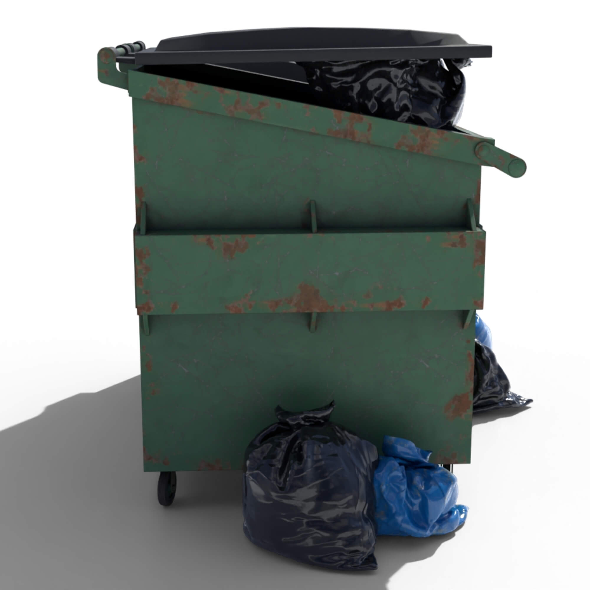Garbage Dumpster With Bags - 3D Model by kambur