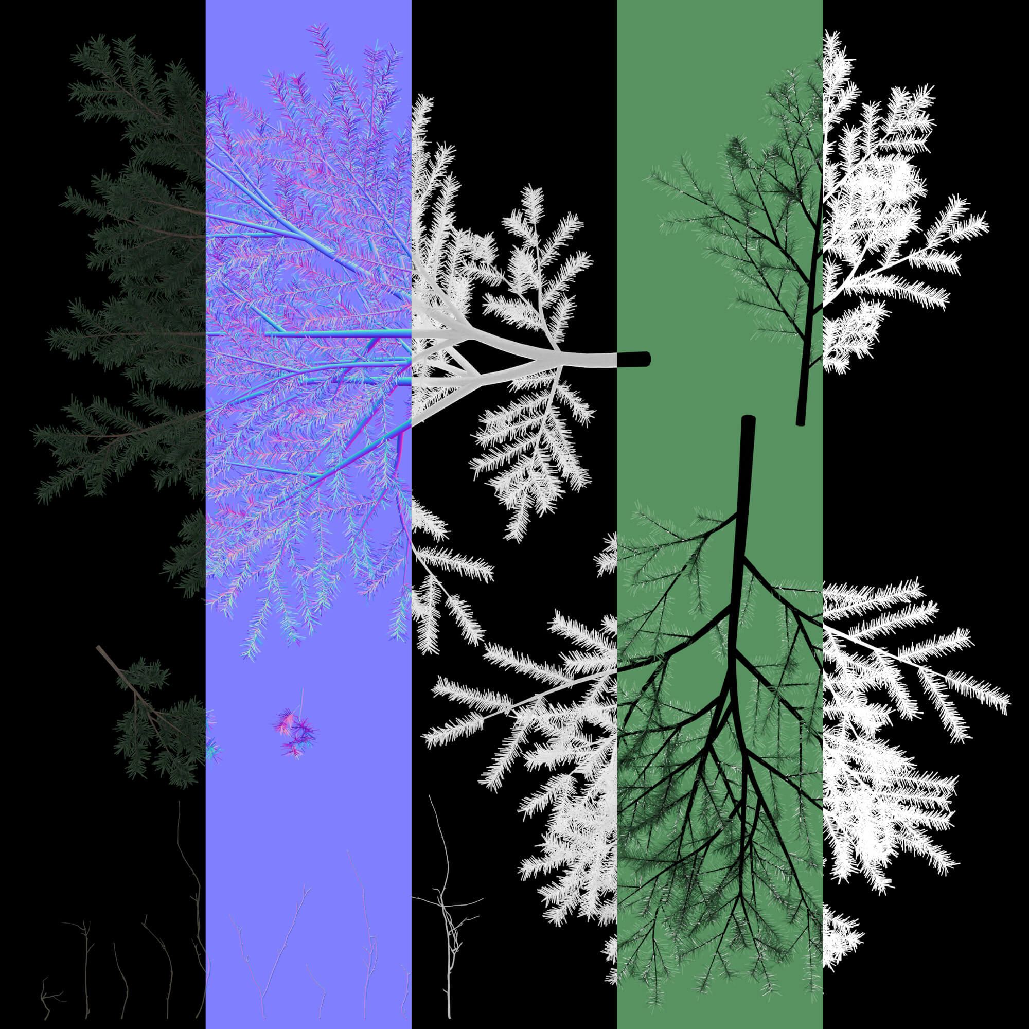 Low Poly Snowy Spruce Tree Pack - 3D Model by kambur