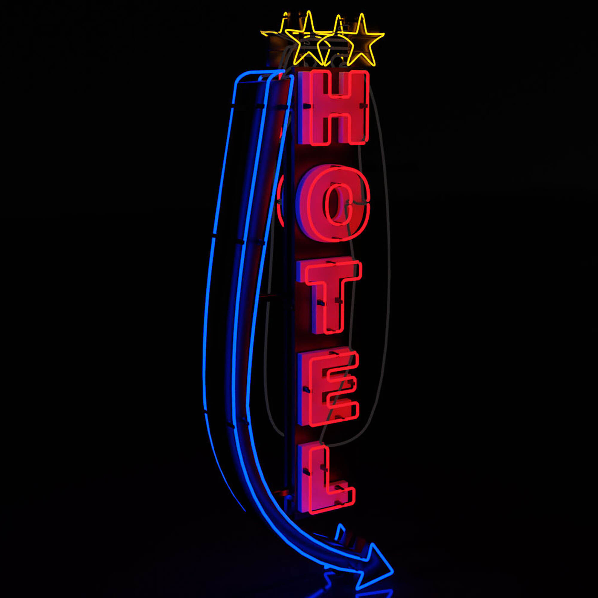 Neon Hotel Sign - 3D Model by kambur