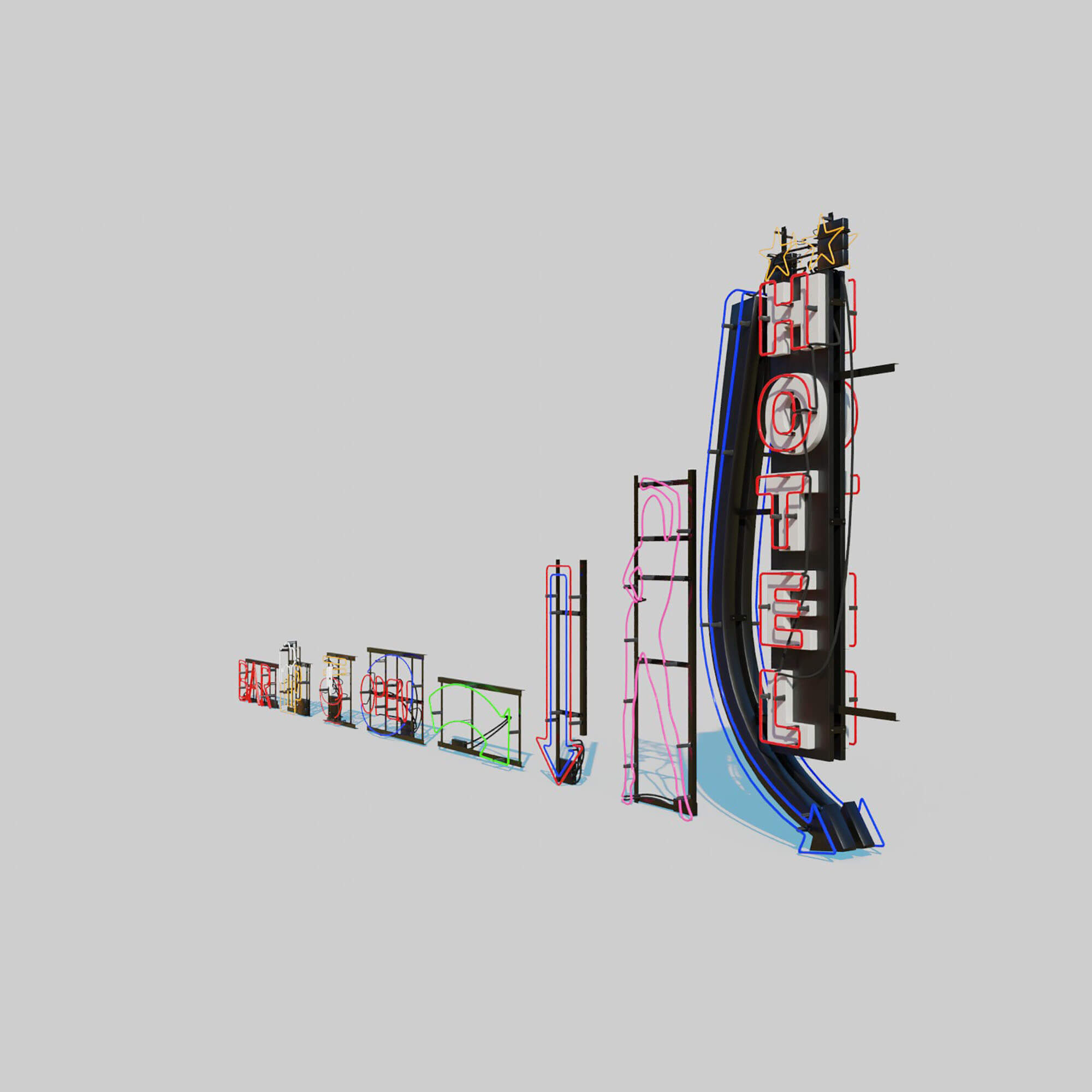 Neon Signs - 3D Model by kambur