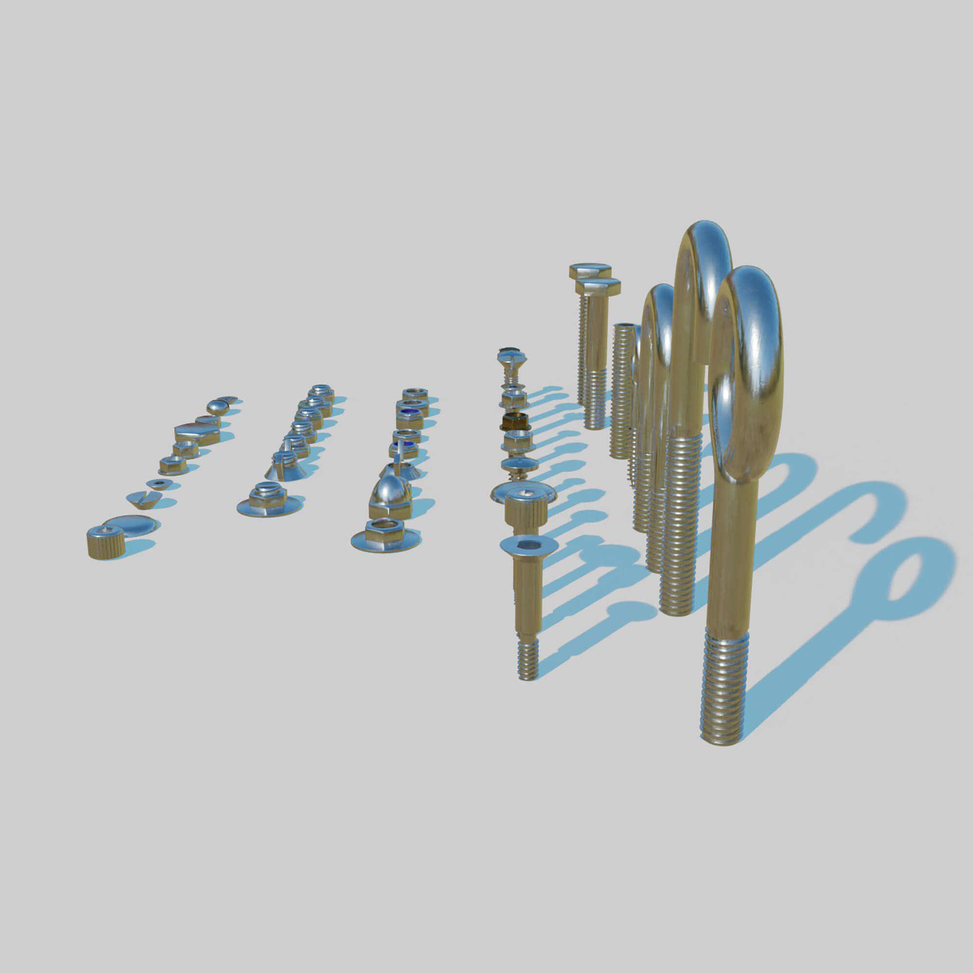 Nuts and Bolts - 3D Model by kambur