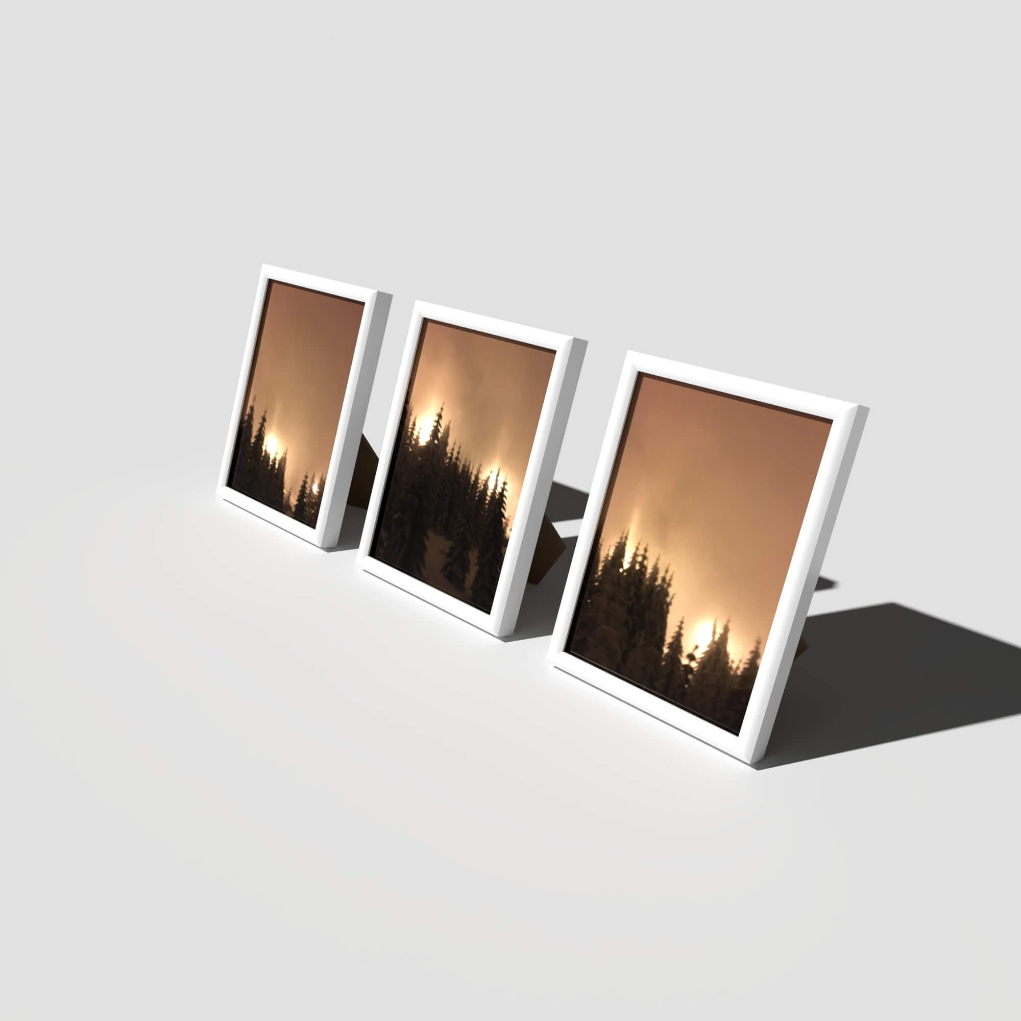 Picture Frames Standing White - 3D Model by kambur