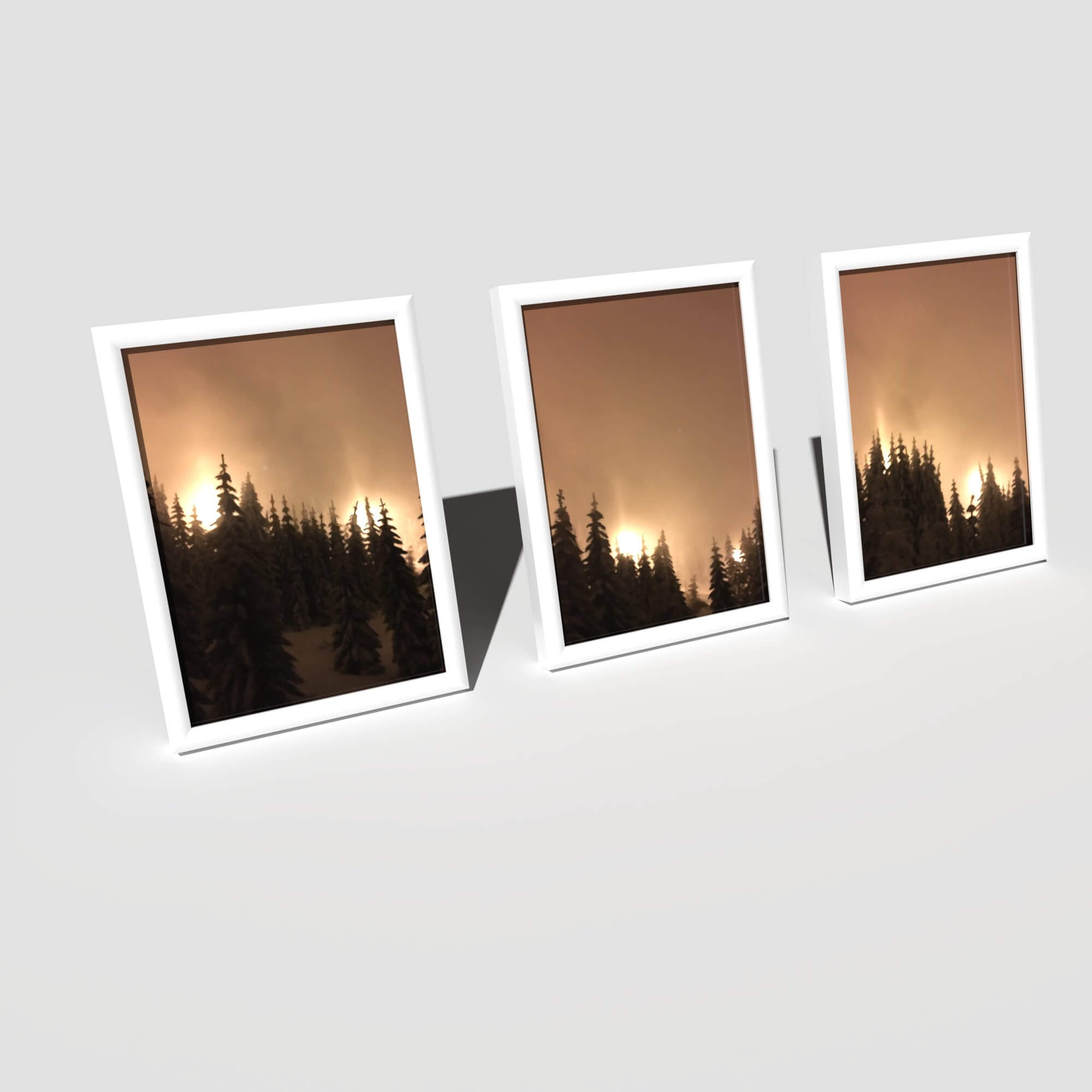 Picture Frames Standing White - 3D Model by kambur