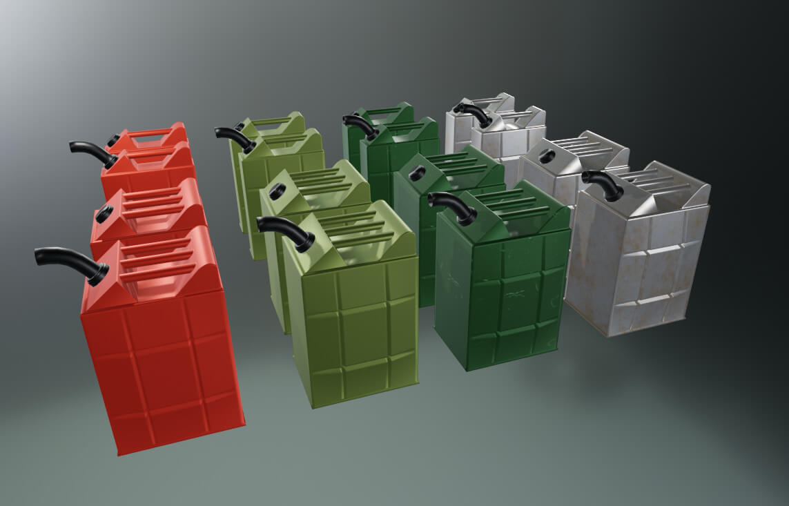 Fuel Cans - 3D Model by Kane Kienzle