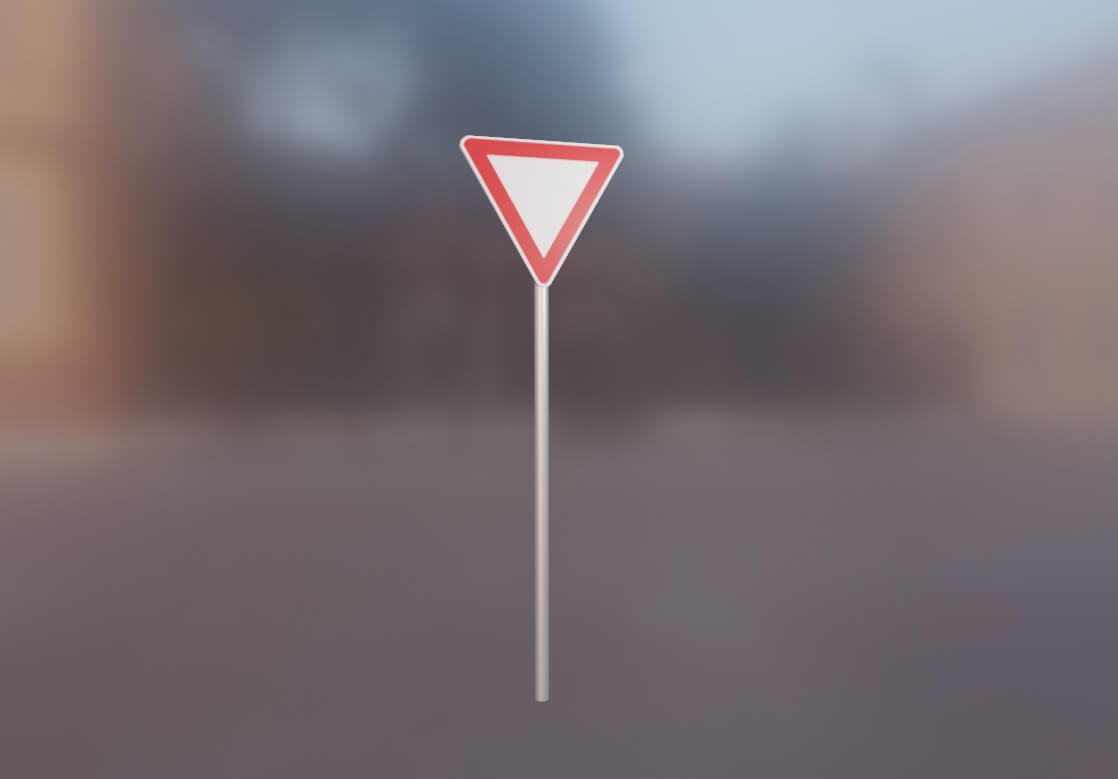 Road Sign - Give Way 3D Model by Kane Kienzle