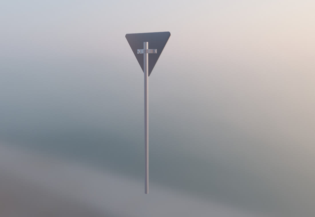 Road Sign - Give Way 3D Model by Kane Kienzle