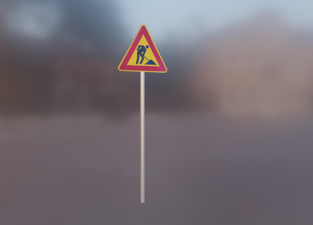 Road Sign - Man at Work 3D Model by Kane Kienzle
