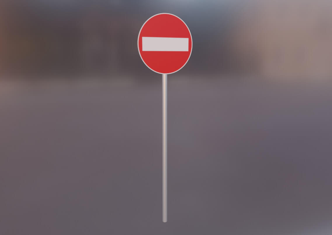 Road Sign - No Access 3D Model by Kane Kienzle