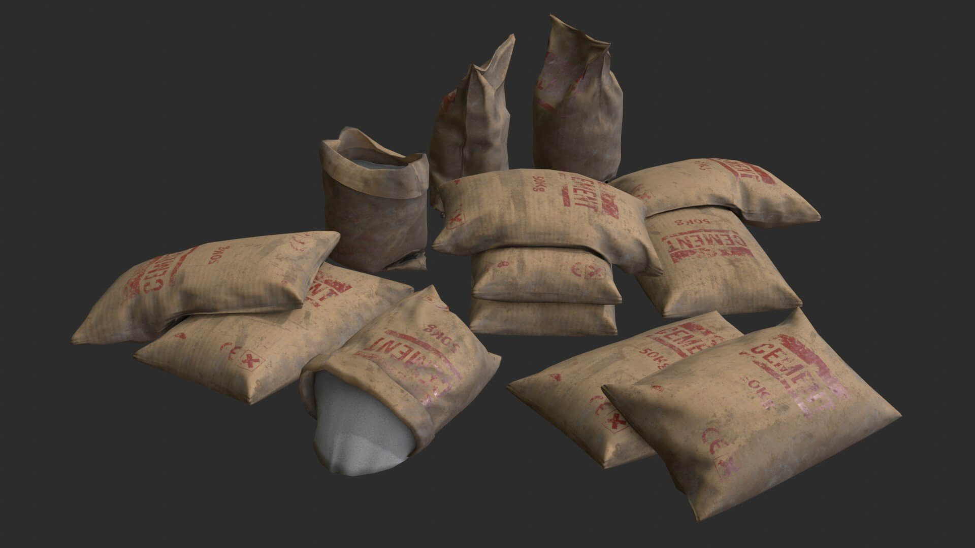 Cement Bags - 3D Model by KangaroOz 3D
