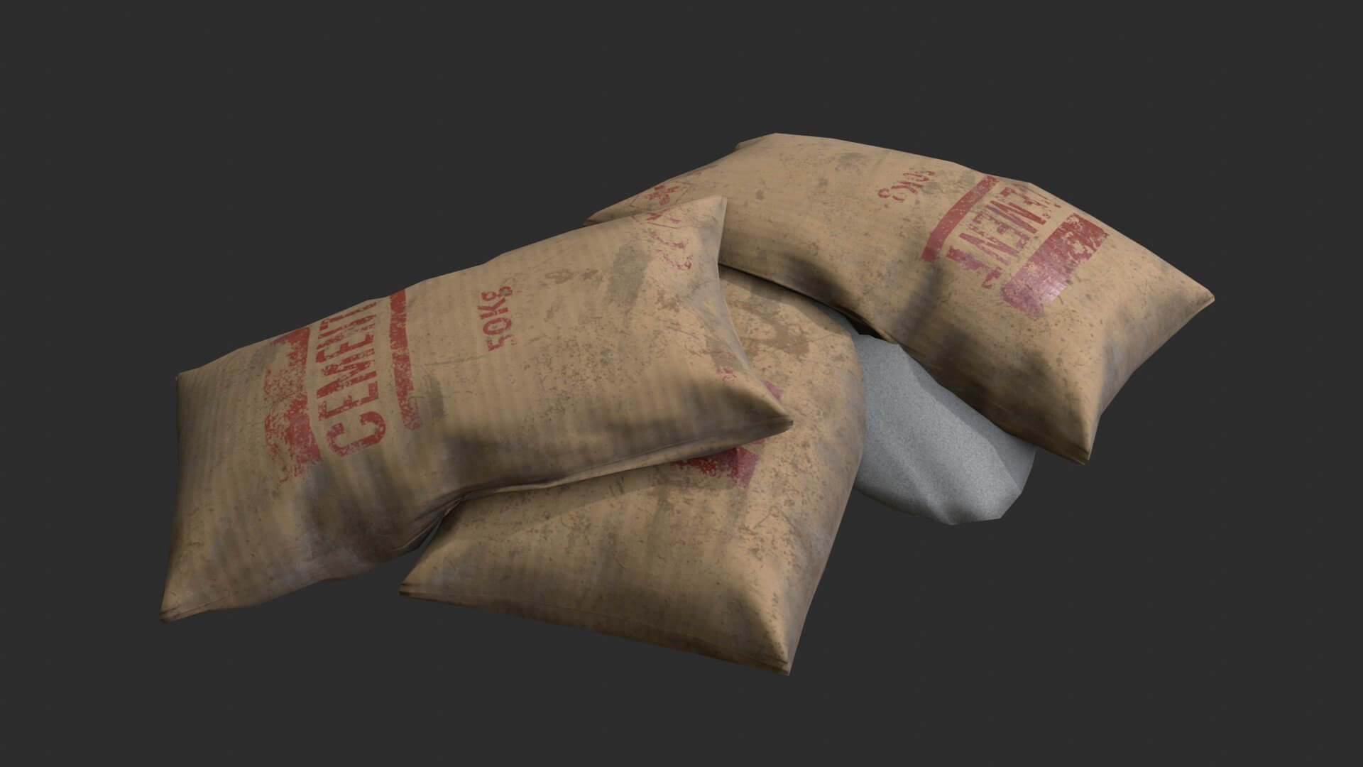 Cement Bags - 3D Model by KangaroOz 3D