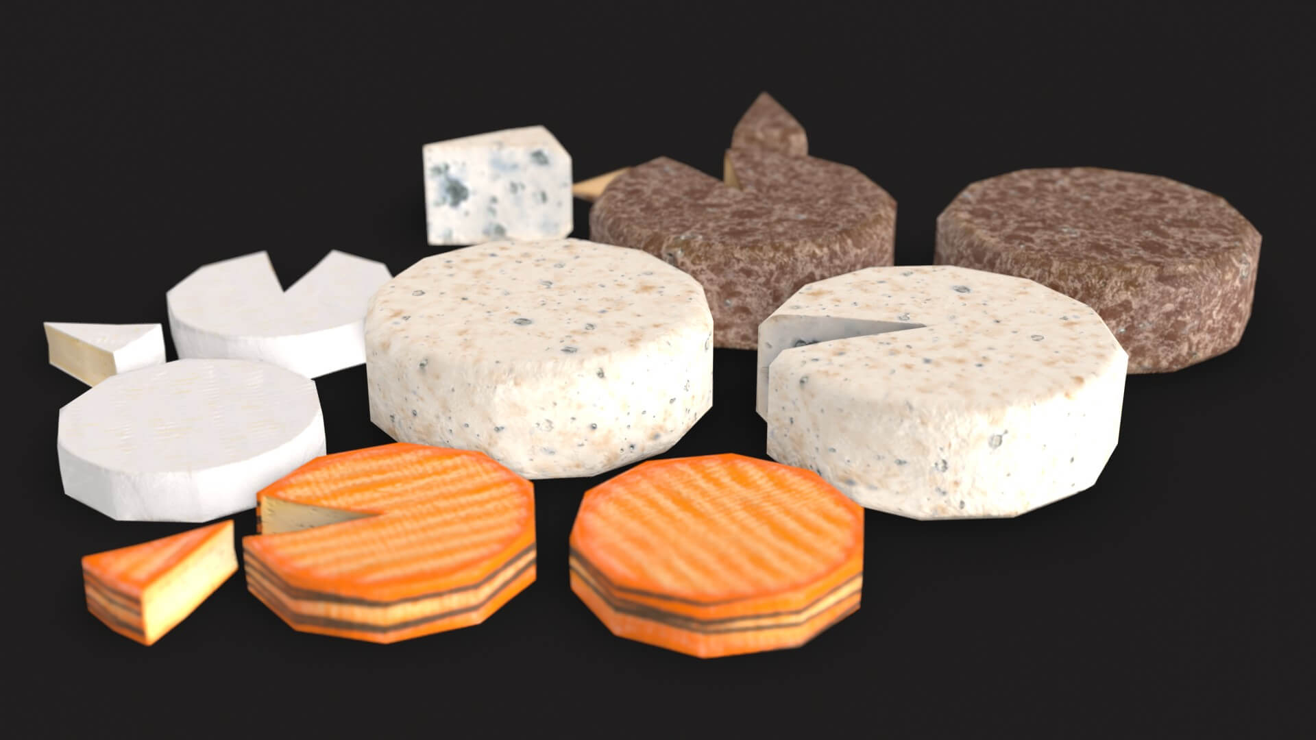 Cheese Food Set - 3D Model by KangaroOz 3D
