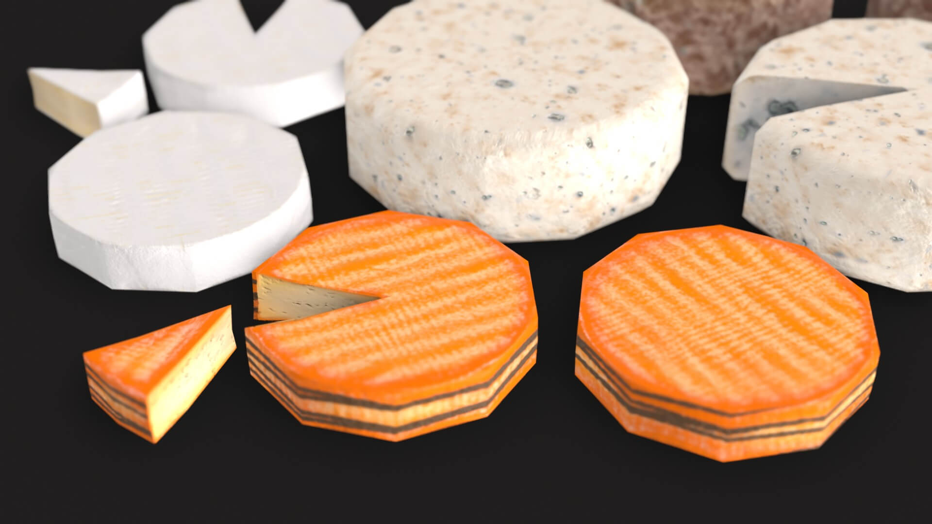Cheese Food Set - 3D Model by KangaroOz 3D