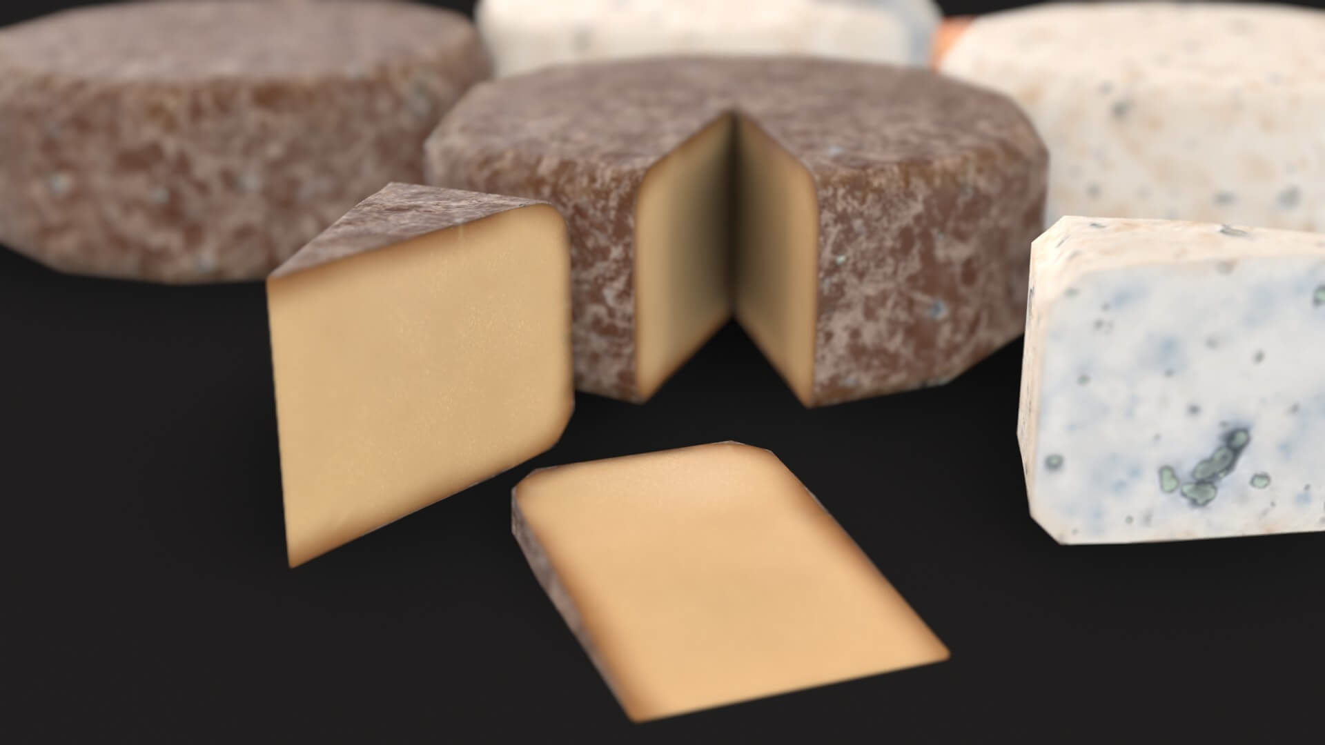 Cheese Food Set - 3D Model by KangaroOz 3D