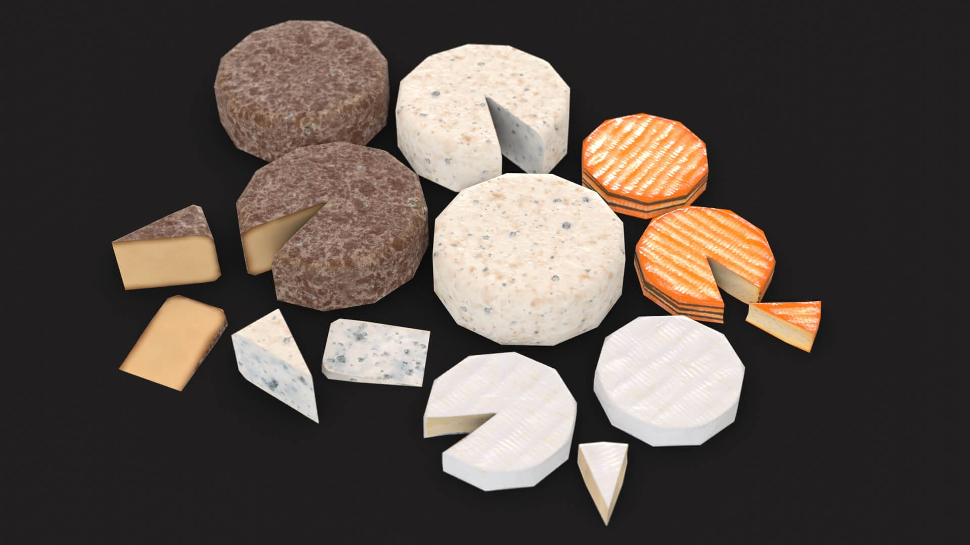 Cheese Food Set - 3D Model by KangaroOz 3D