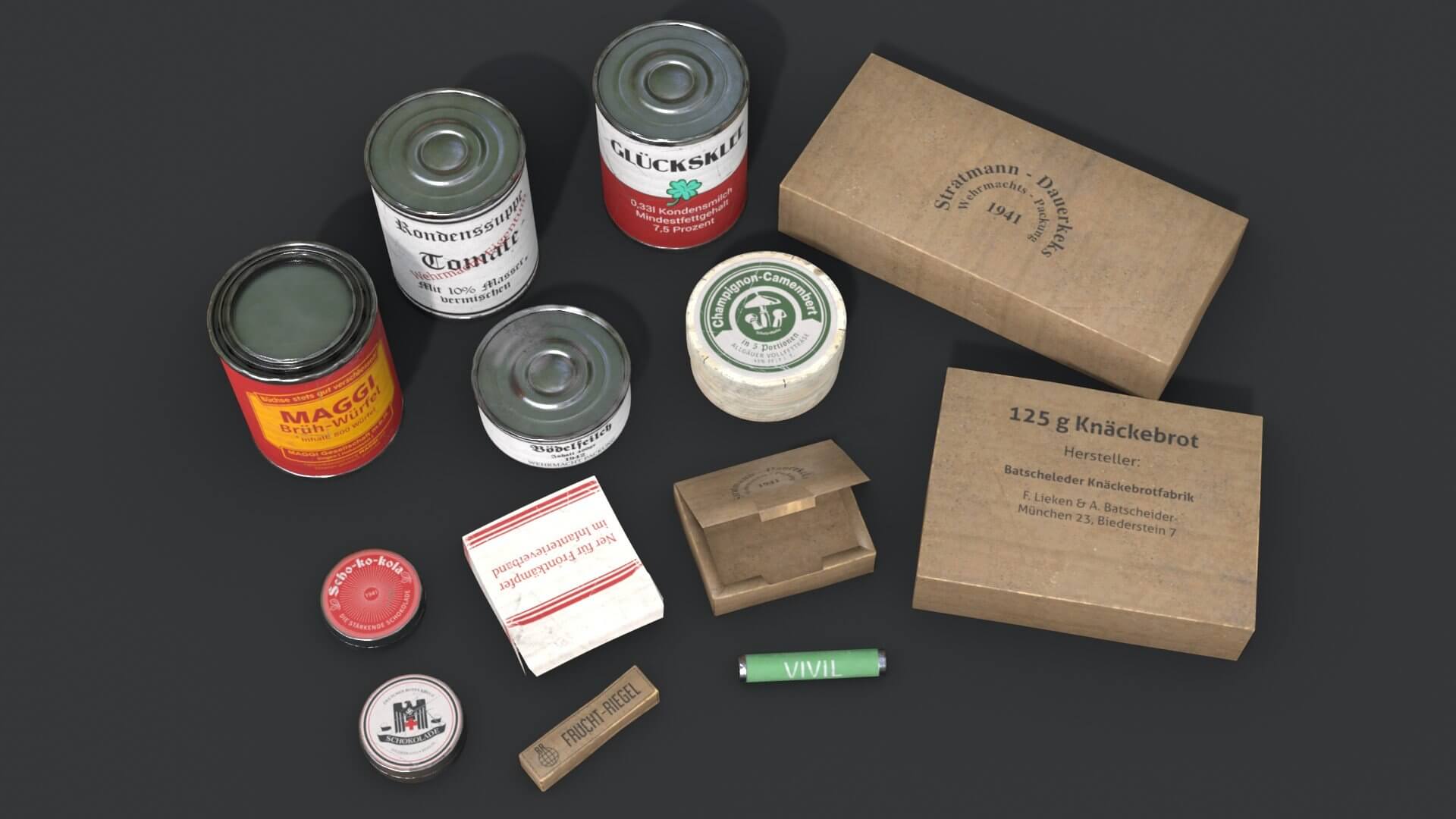 German Combat Ration WWII - 3D Model by KangaroOz 3D