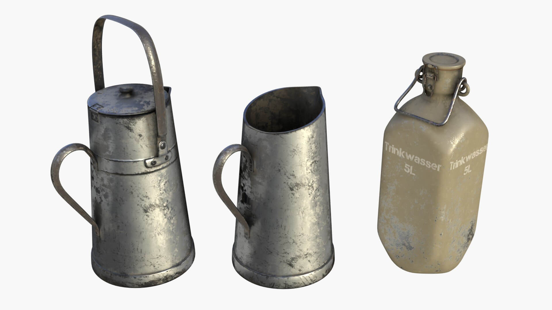 German Drink Containers WWII - 3D Model by KangaroOz 3D