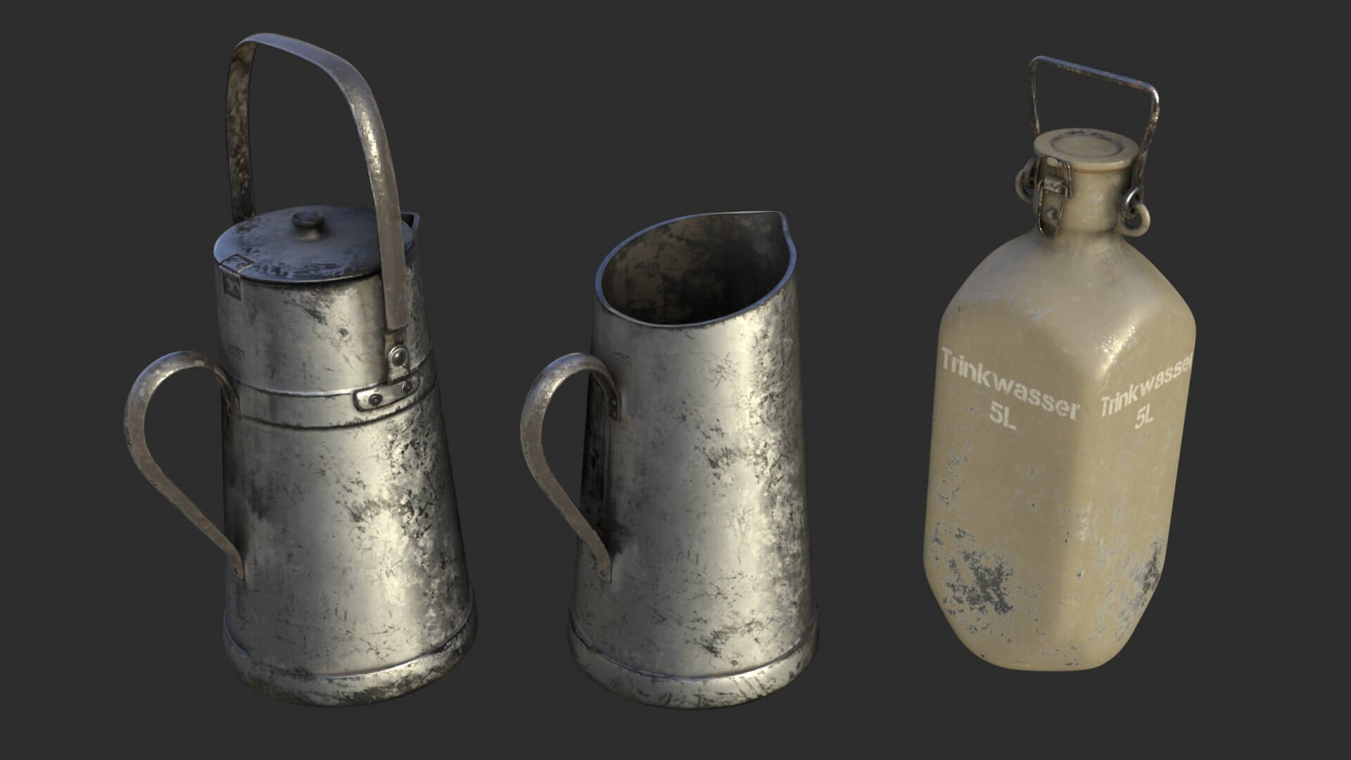 German Drink Containers WWII - 3D Model by KangaroOz 3D