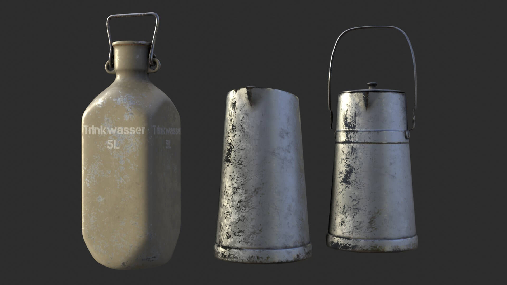 German Drink Containers WWII - 3D Model by KangaroOz 3D