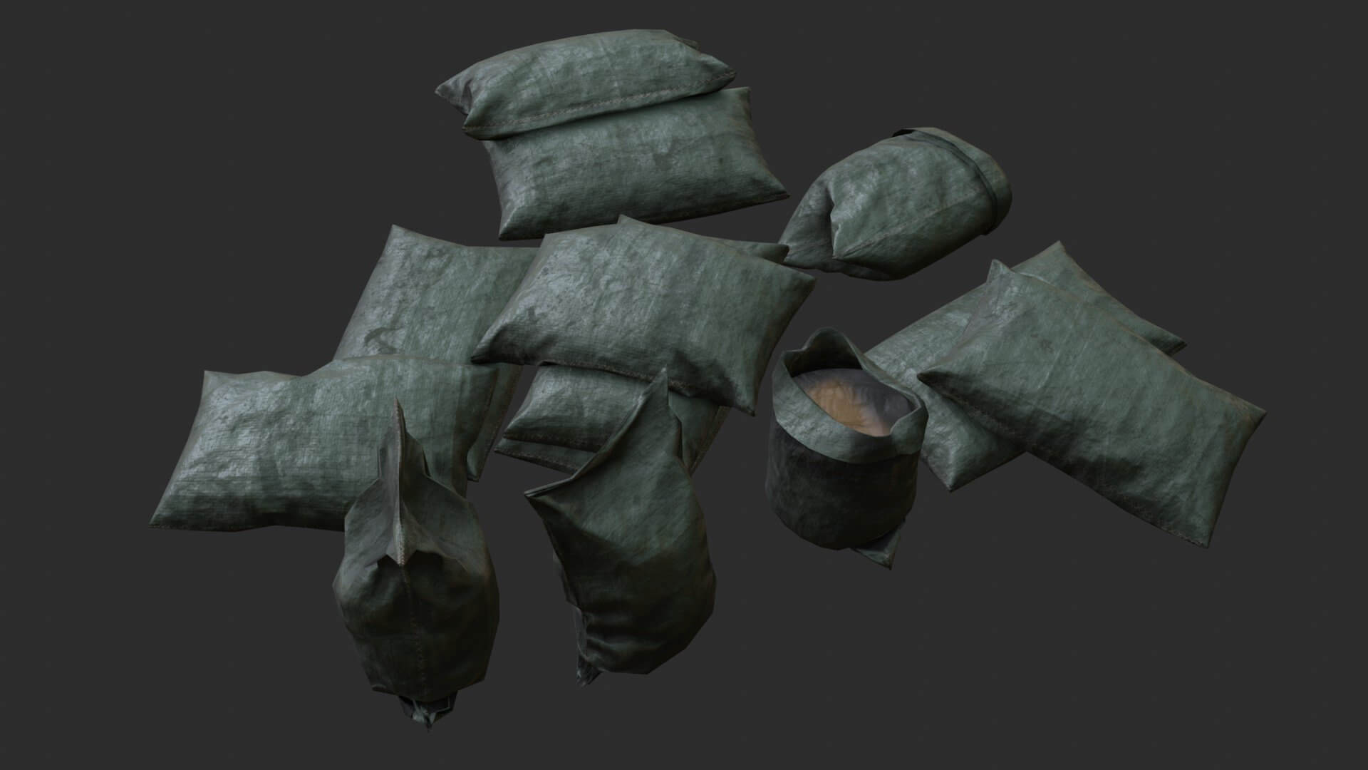 Military Sand Bags 01 - 3D Model by KangaroOz 3D