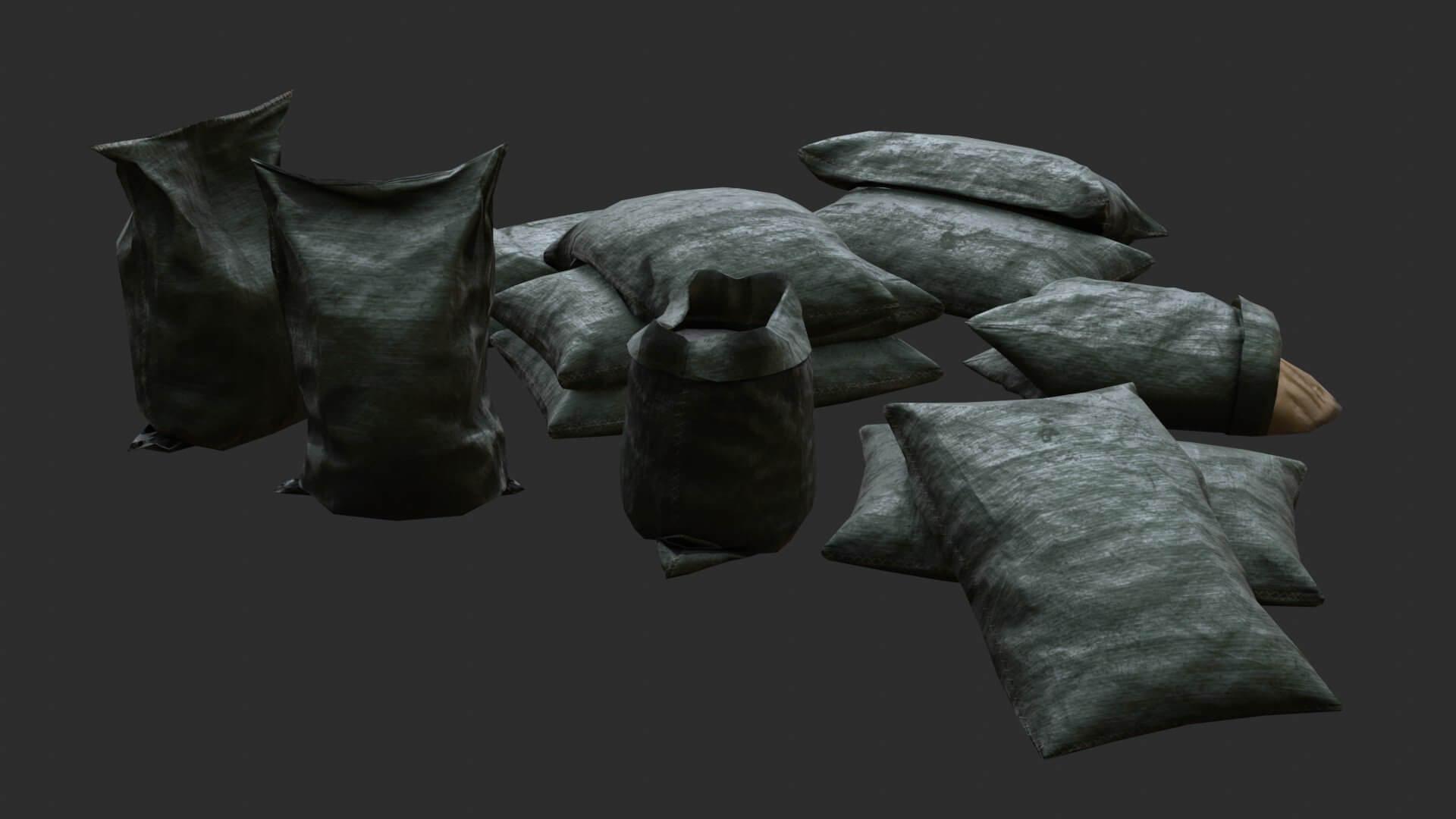 Military Sand Bags 01 - 3D Model by KangaroOz 3D