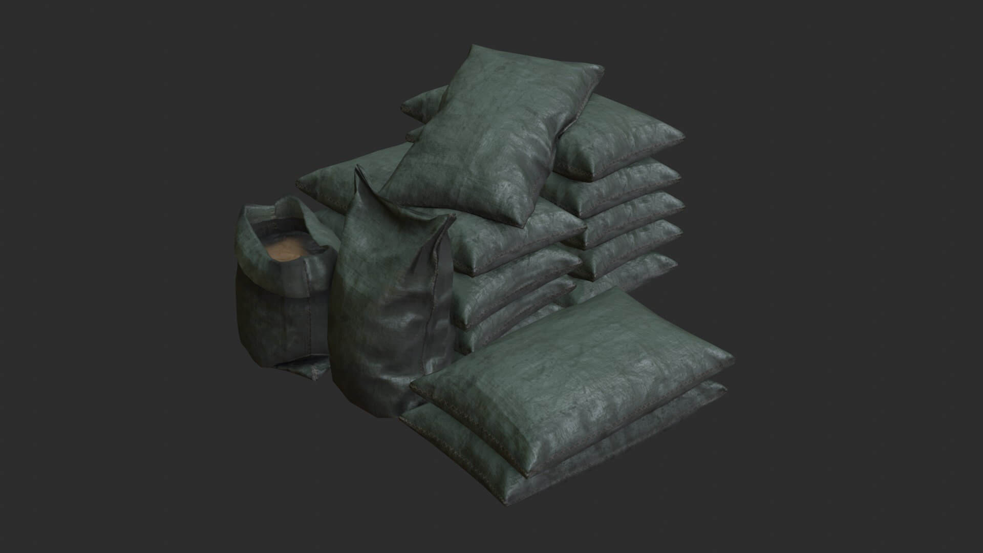Military Sand Bags 01 - 3D Model by KangaroOz 3D