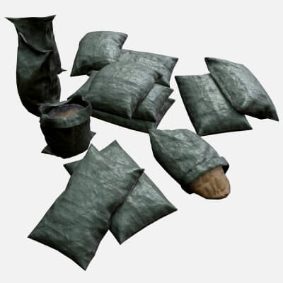 Military Sand Bags 01 - 3D Model by KangaroOz 3D