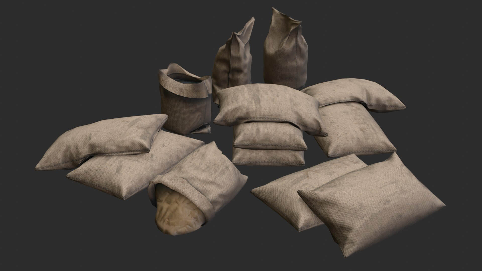 Military Sand Bags 02 - 3D Model by KangaroOz 3D