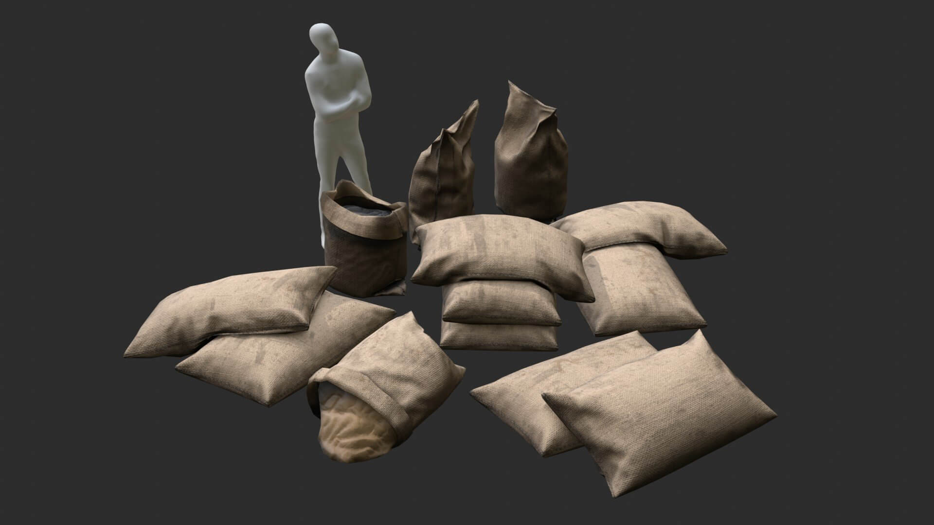 Military Sand Bags 02 - 3D Model by KangaroOz 3D