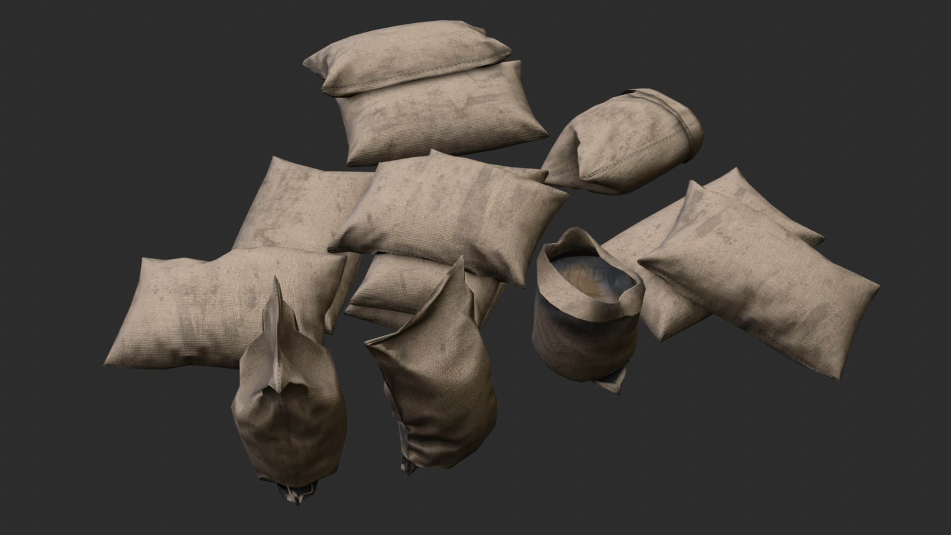 Military Sand Bags 02 - 3D Model by KangaroOz 3D