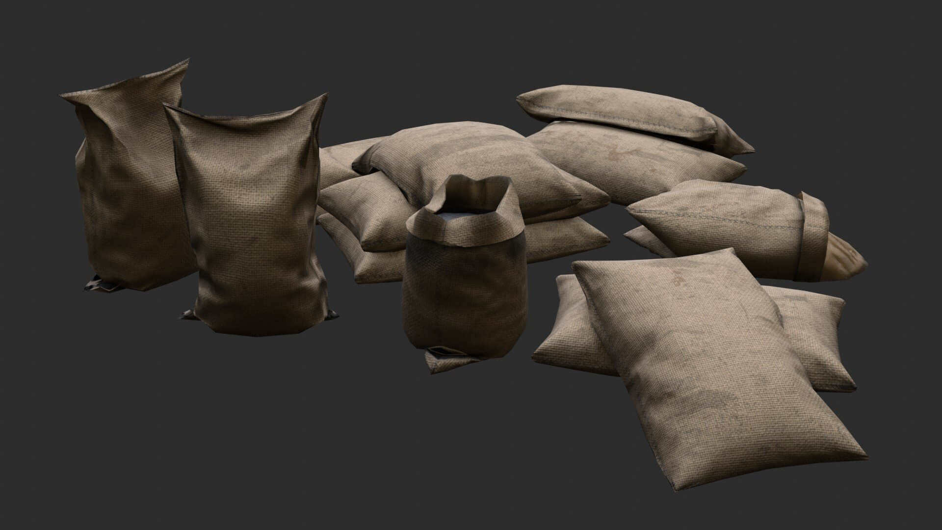 Military Sand Bags 02 - 3D Model by KangaroOz 3D