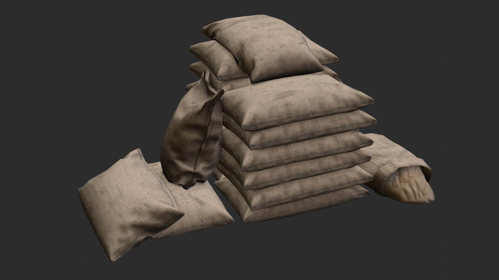 Military Sand Bags 02 - 3D Model by KangaroOz 3D