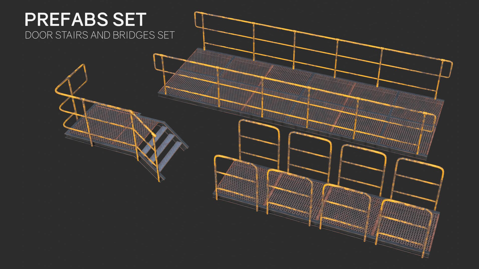 Modular Industrial Walkway - 3D Model by KangaroOz 3D