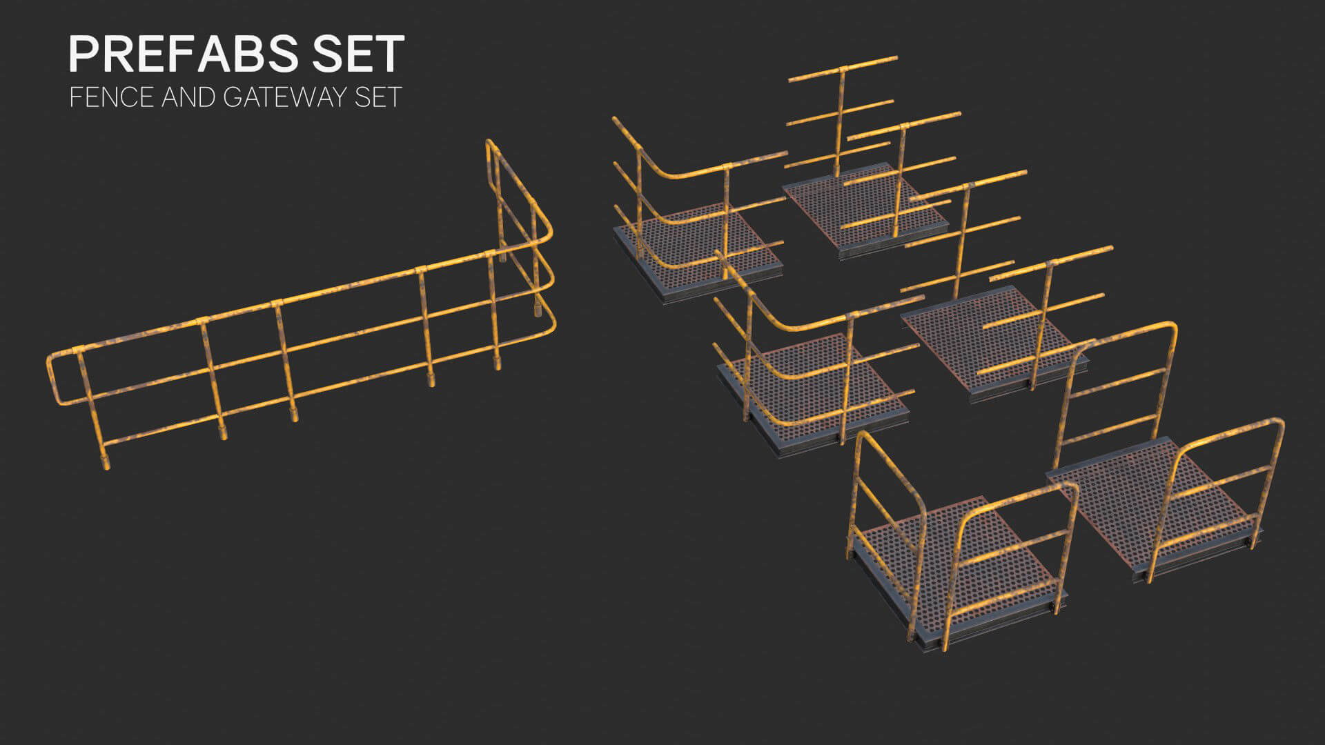 Modular Industrial Walkway - 3D Model by KangaroOz 3D