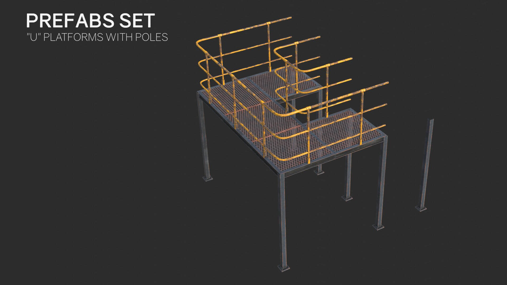 Modular Industrial Walkway - 3D Model by KangaroOz 3D