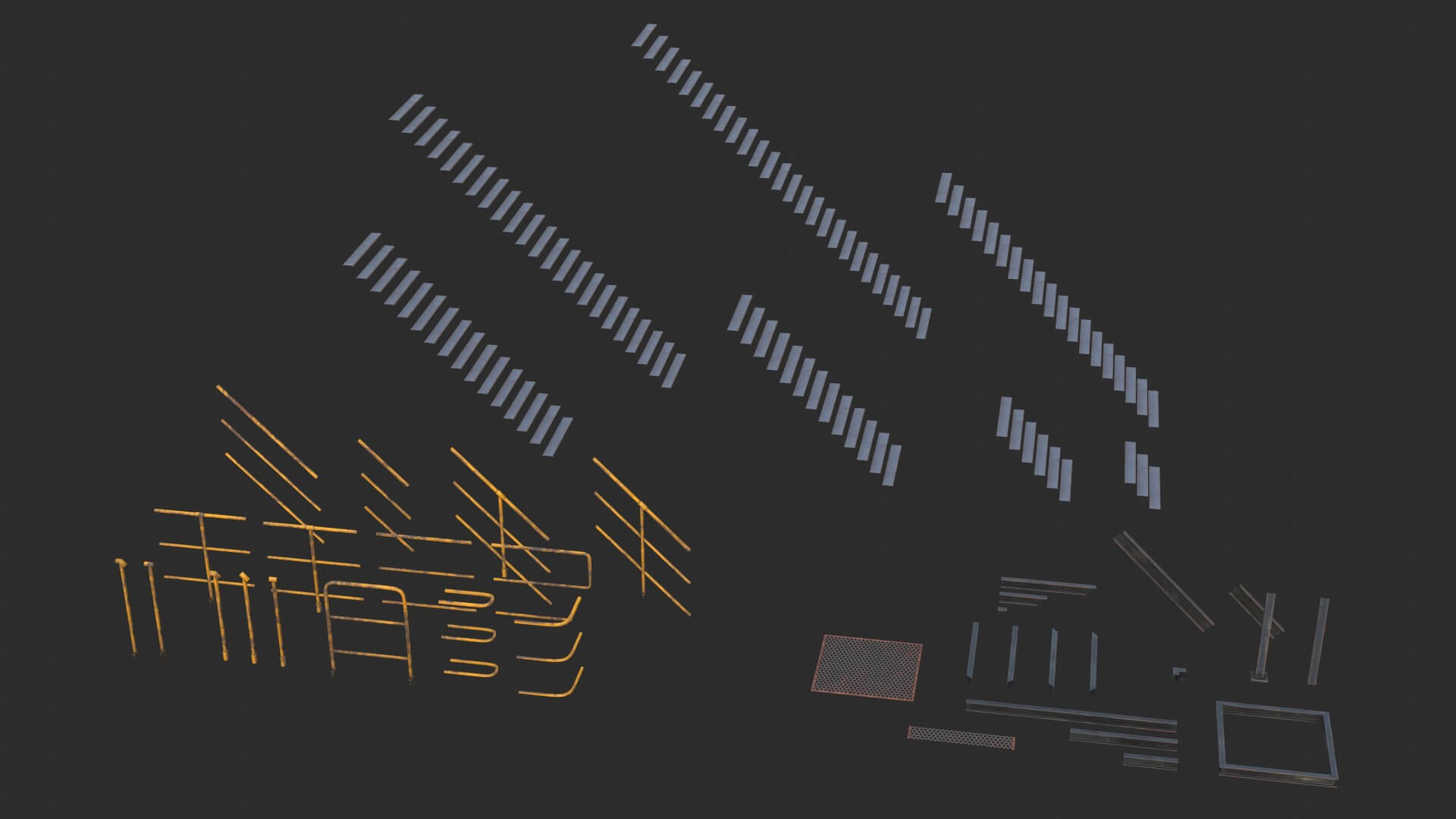 Modular Industrial Walkway - 3D Model by KangaroOz 3D