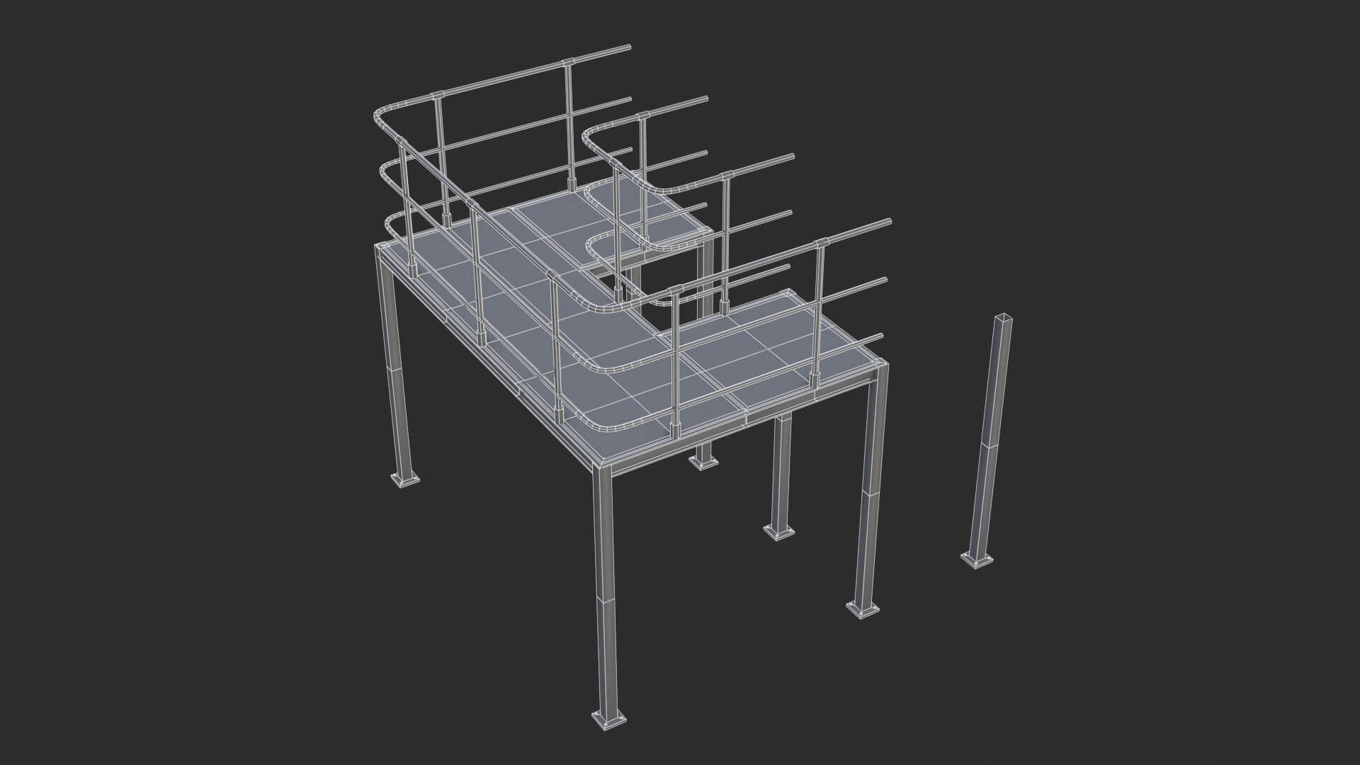 Modular Industrial Walkway - 3D Model by KangaroOz 3D