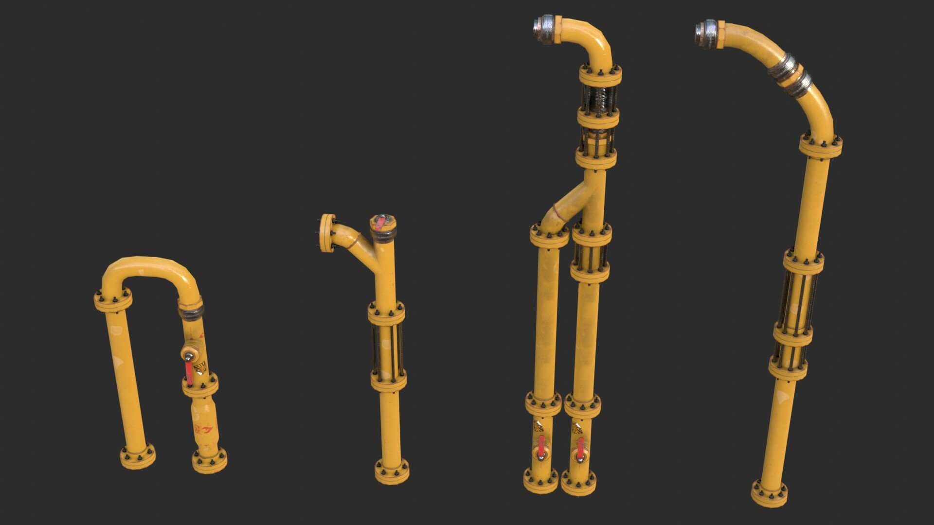 Modular Pipes - Industrial Collection 3D Model by KangaroOz 3D