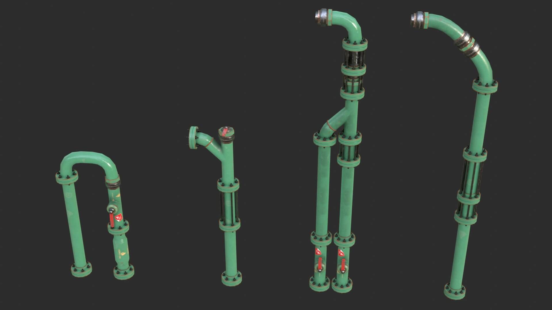 Modular Pipes - Industrial Collection 3D Model by KangaroOz 3D